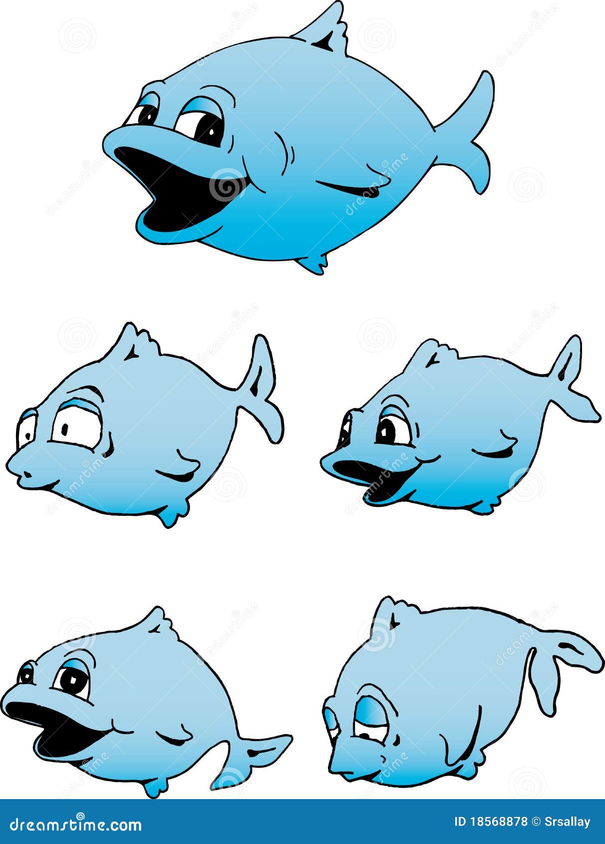 Cute Blue Fish stock vector. Illustration of clip, fish - 18568878