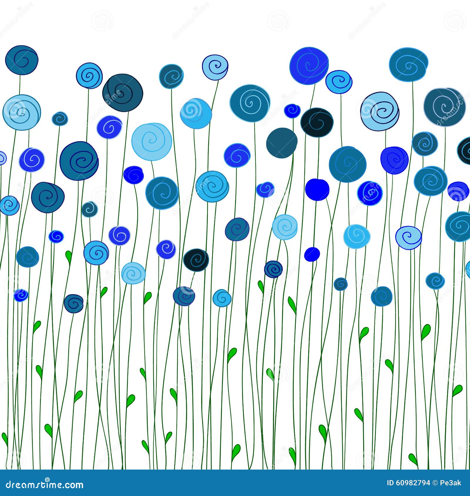 Cute blue flowers pattern stock illustration. Illustration of banner ...