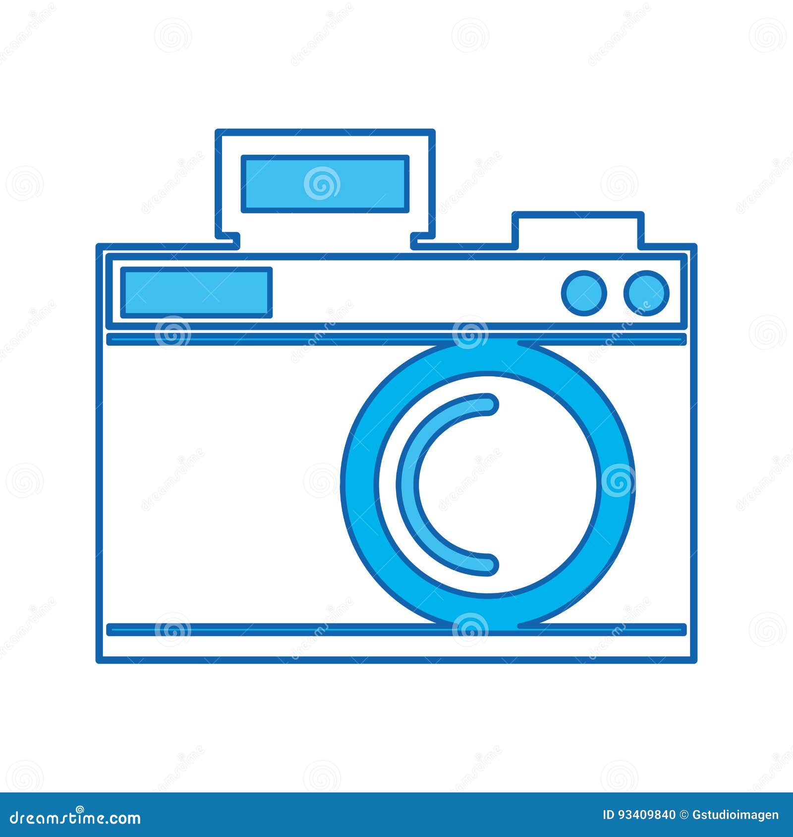 Cute Blue Icon Camera Cartoon Stock Vector - Illustration of collection ...