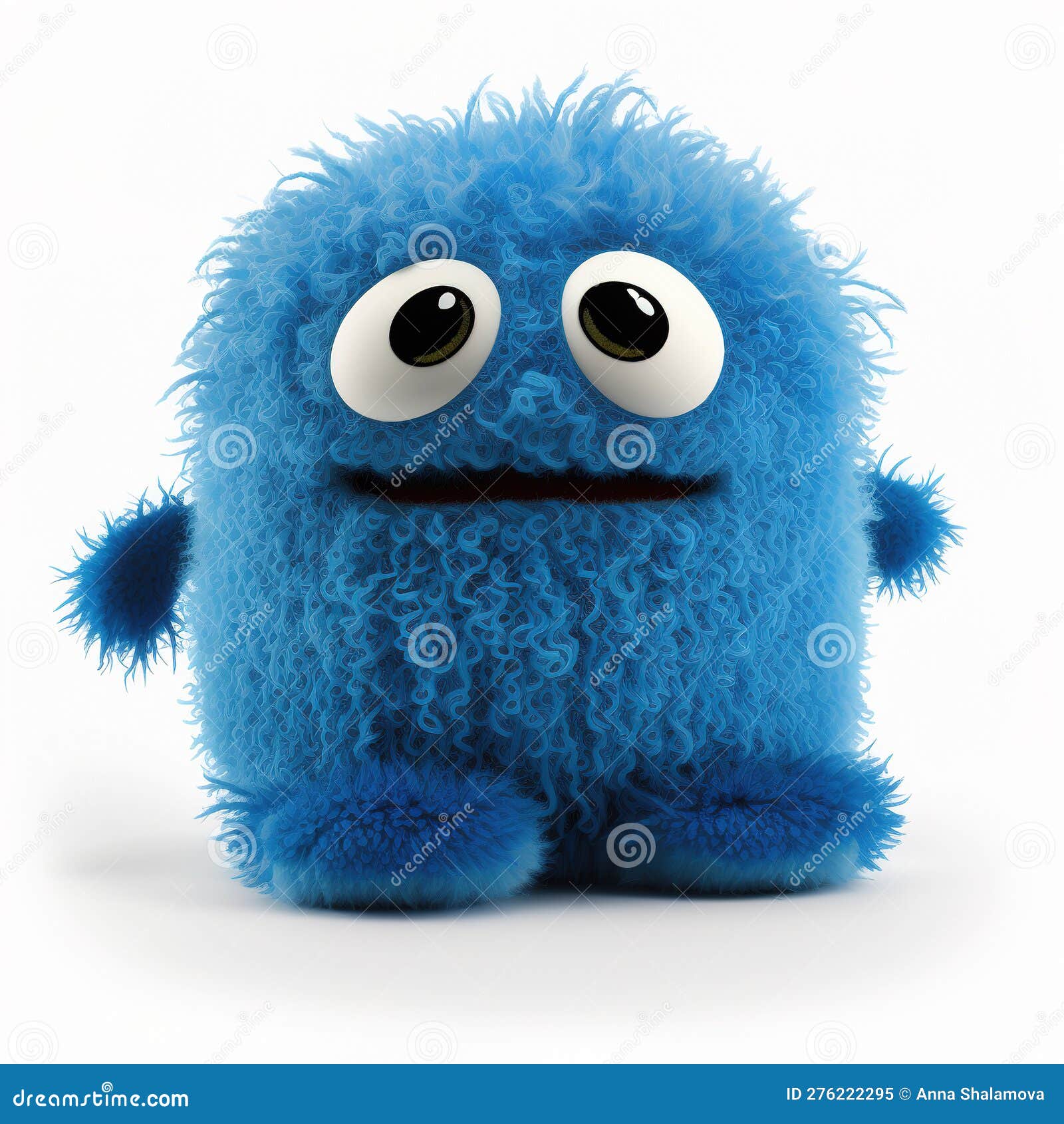 Cute Blue Monster on White Background. Stock Illustration ...