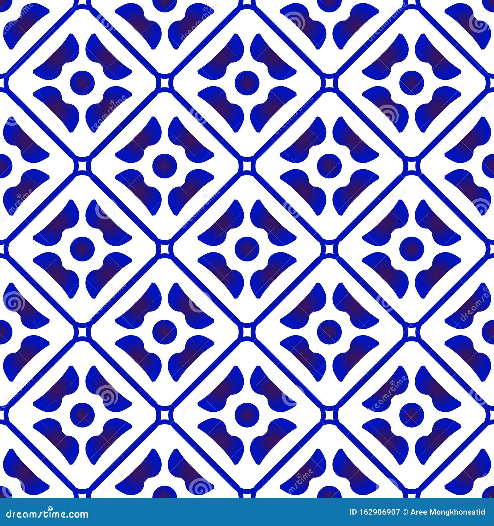 Cute blue pattern vector stock vector. Illustration of porcelain ...