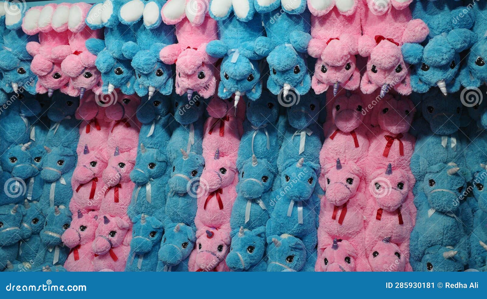 Cute Blue and Pink Colored Stuff Unicorn Toy Stock Image - Image of ...