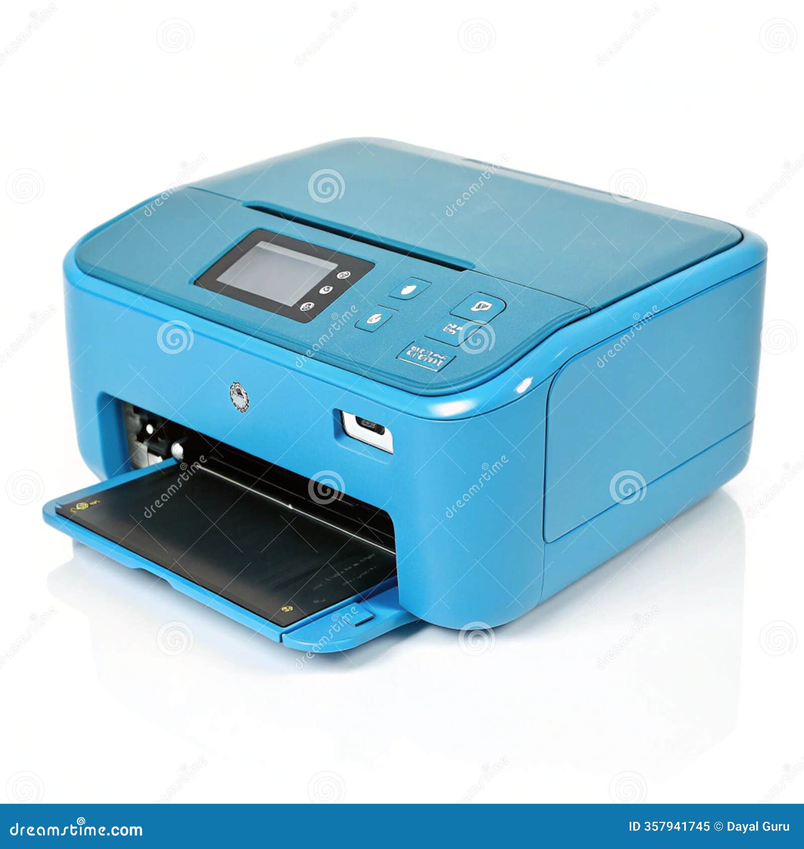 Cute Blue Printer on Transparent Background Stock Illustration ...