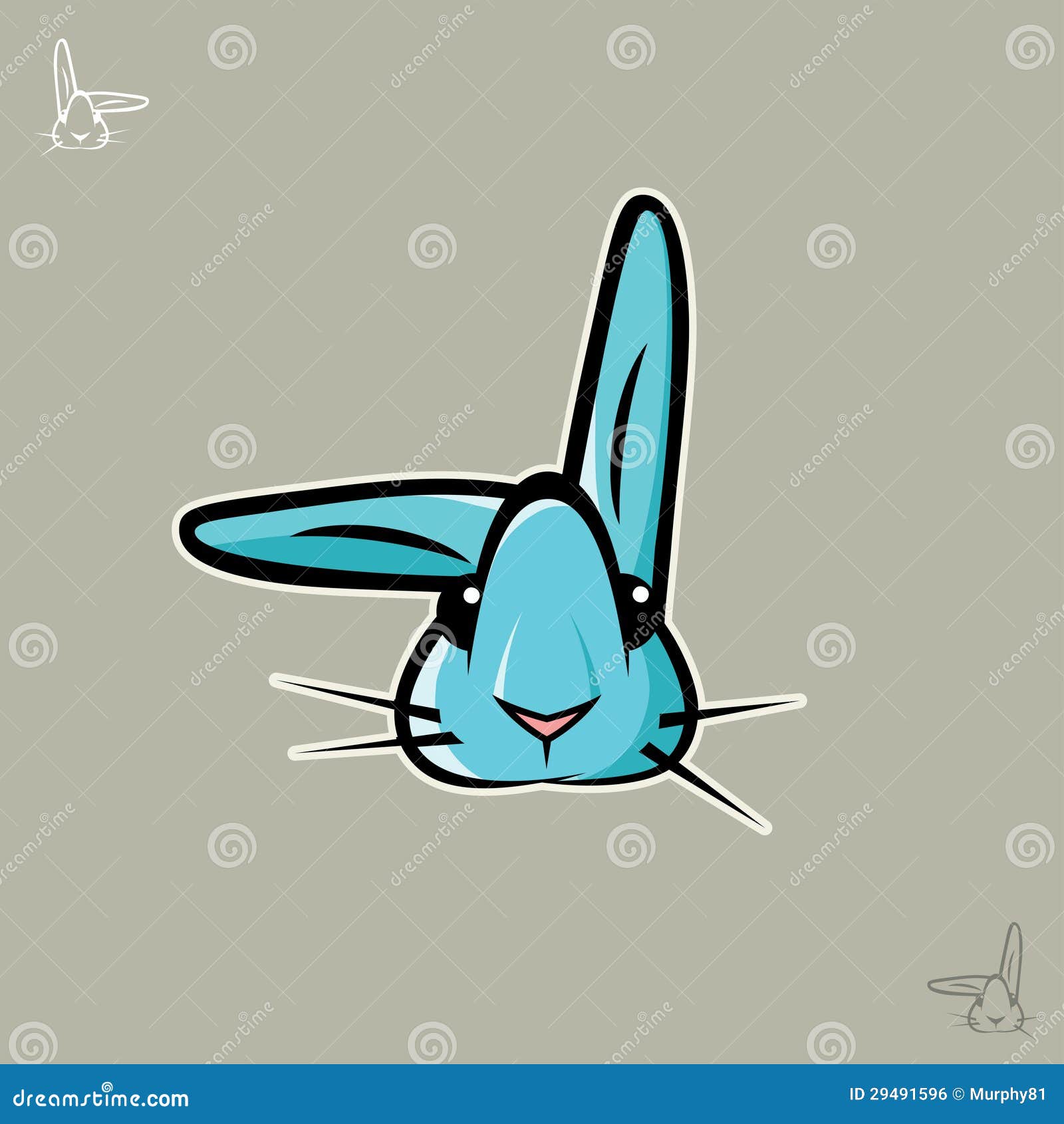 Cute blue rabbit stock vector. Illustration of smile - 29491596
