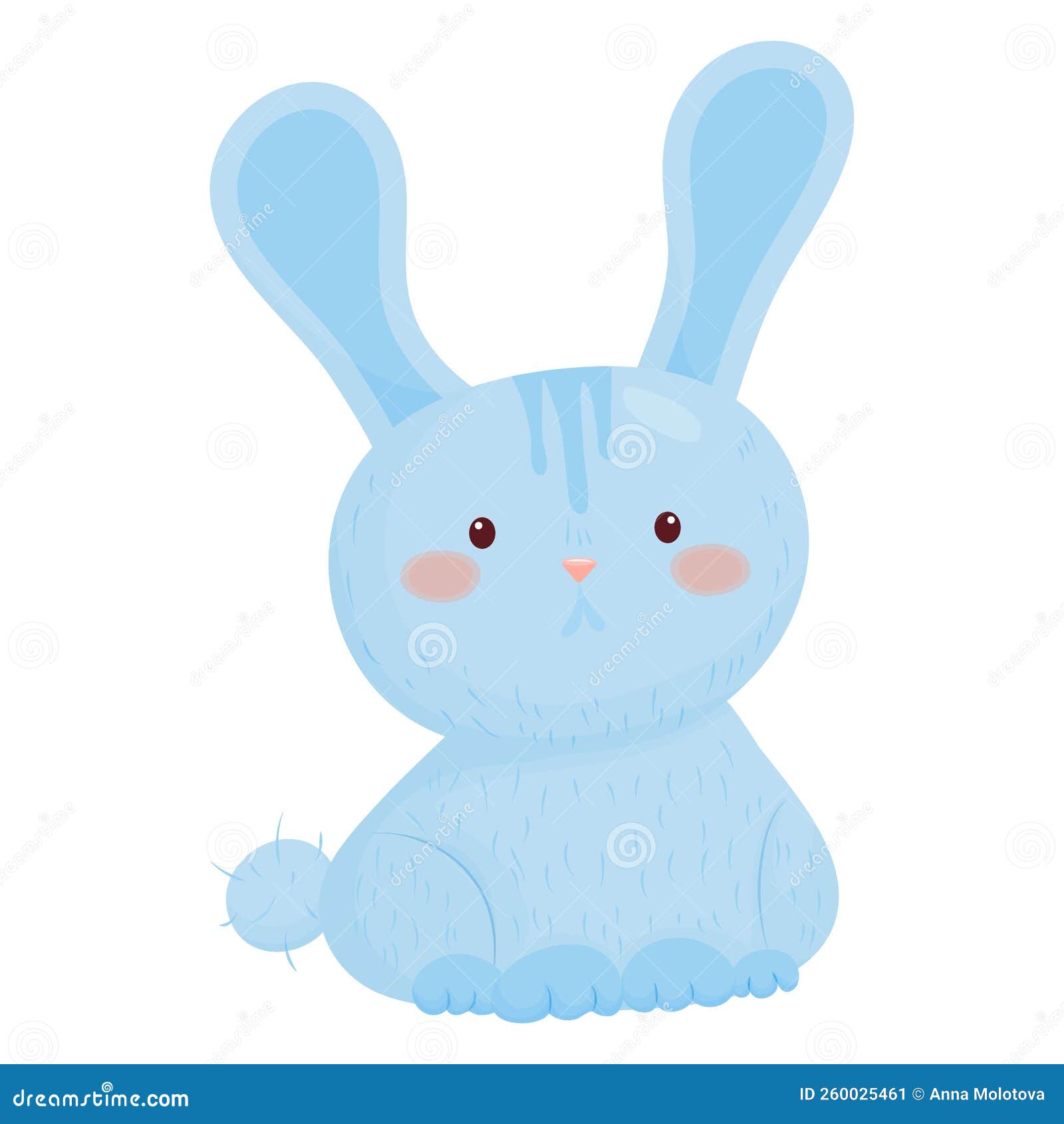 Cute blue rabbit stock illustration. Illustration of blue - 260025461