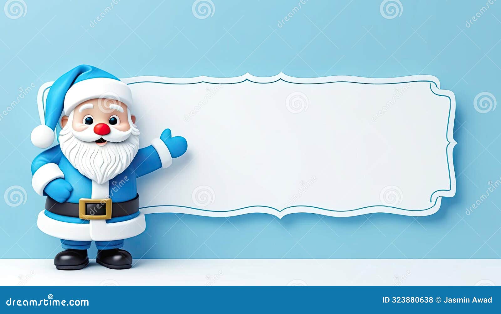 Cute blue santa card stock illustration. Illustration of frame - 323880638