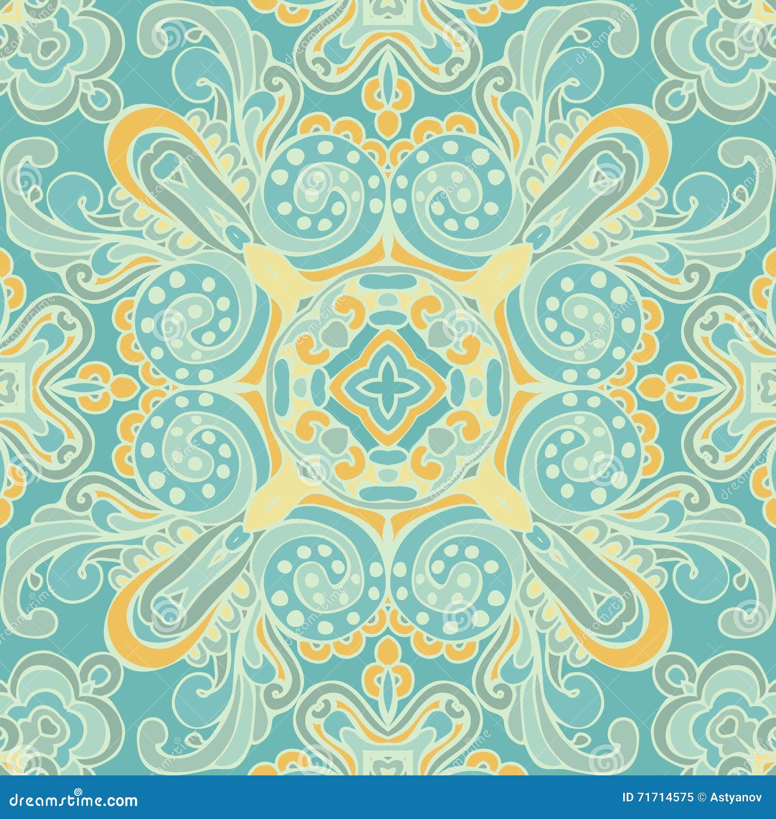 Cute Blue Seamless Abstract Tiled Pattern Vector Stock Vector ...