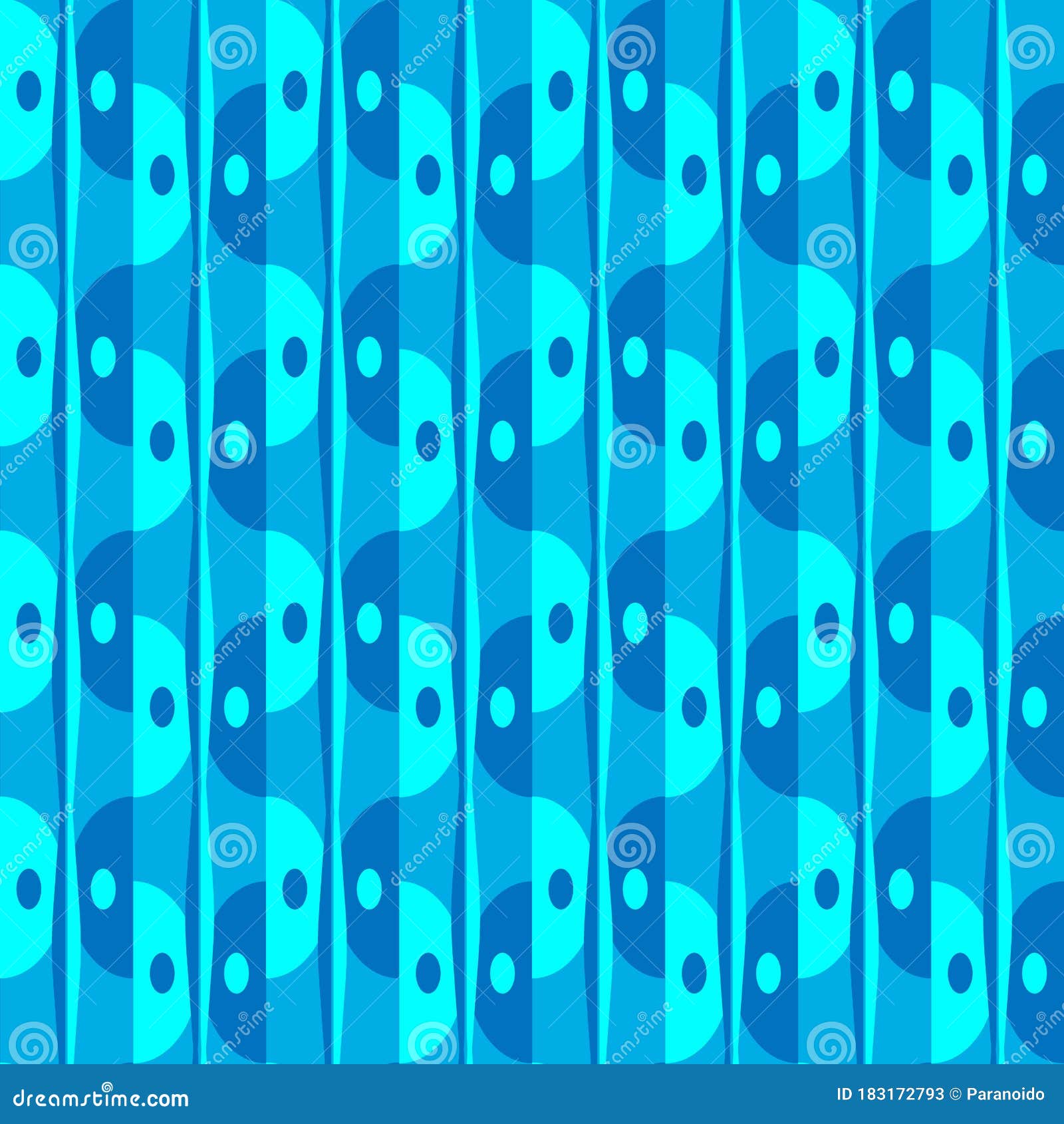 Cute Blue Seamless Pattern with Semi Circles Stock Vector ...