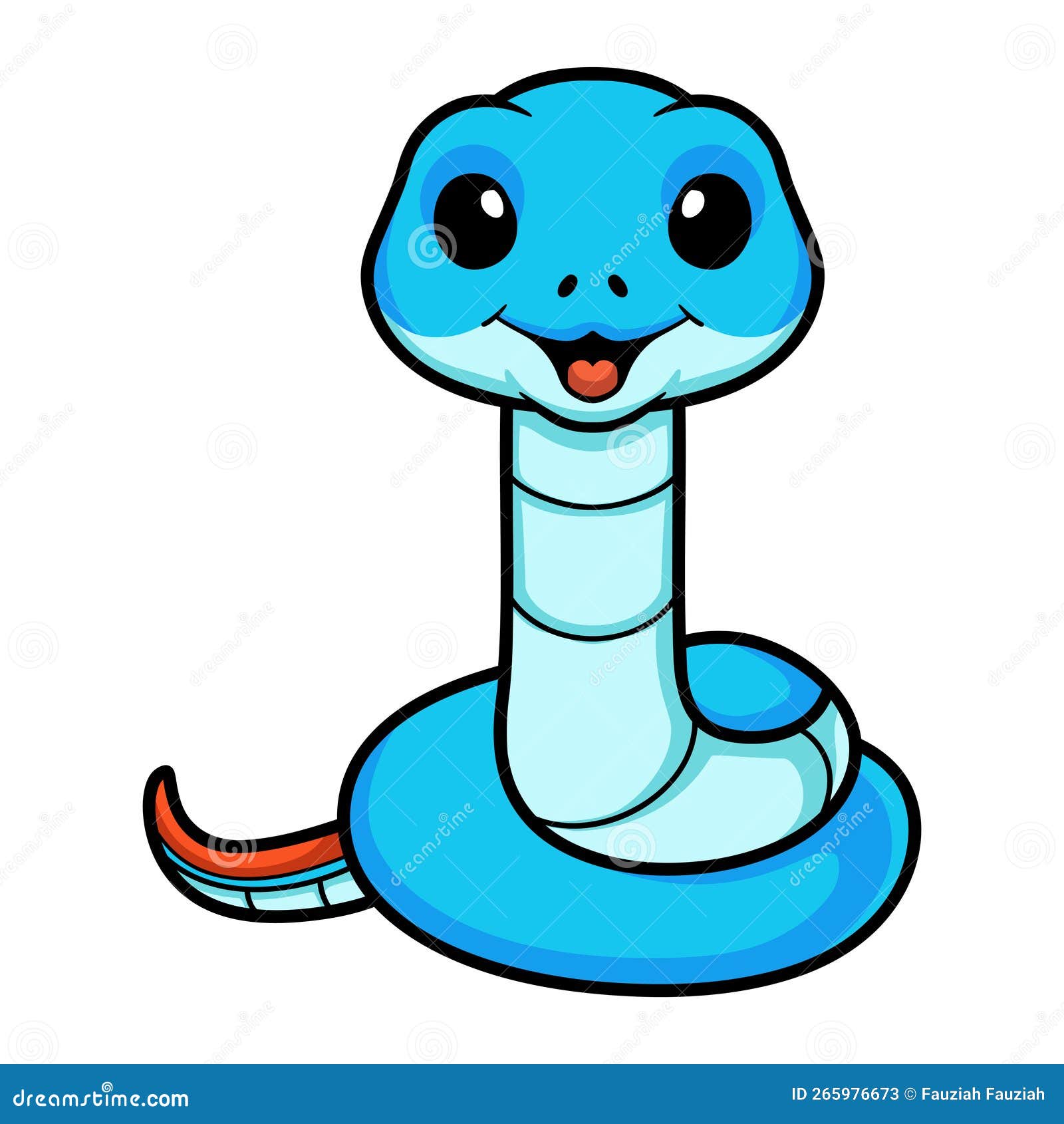 Cute Blue Snake Viper Cartoon Stock Vector - Illustration of rainforest ...
