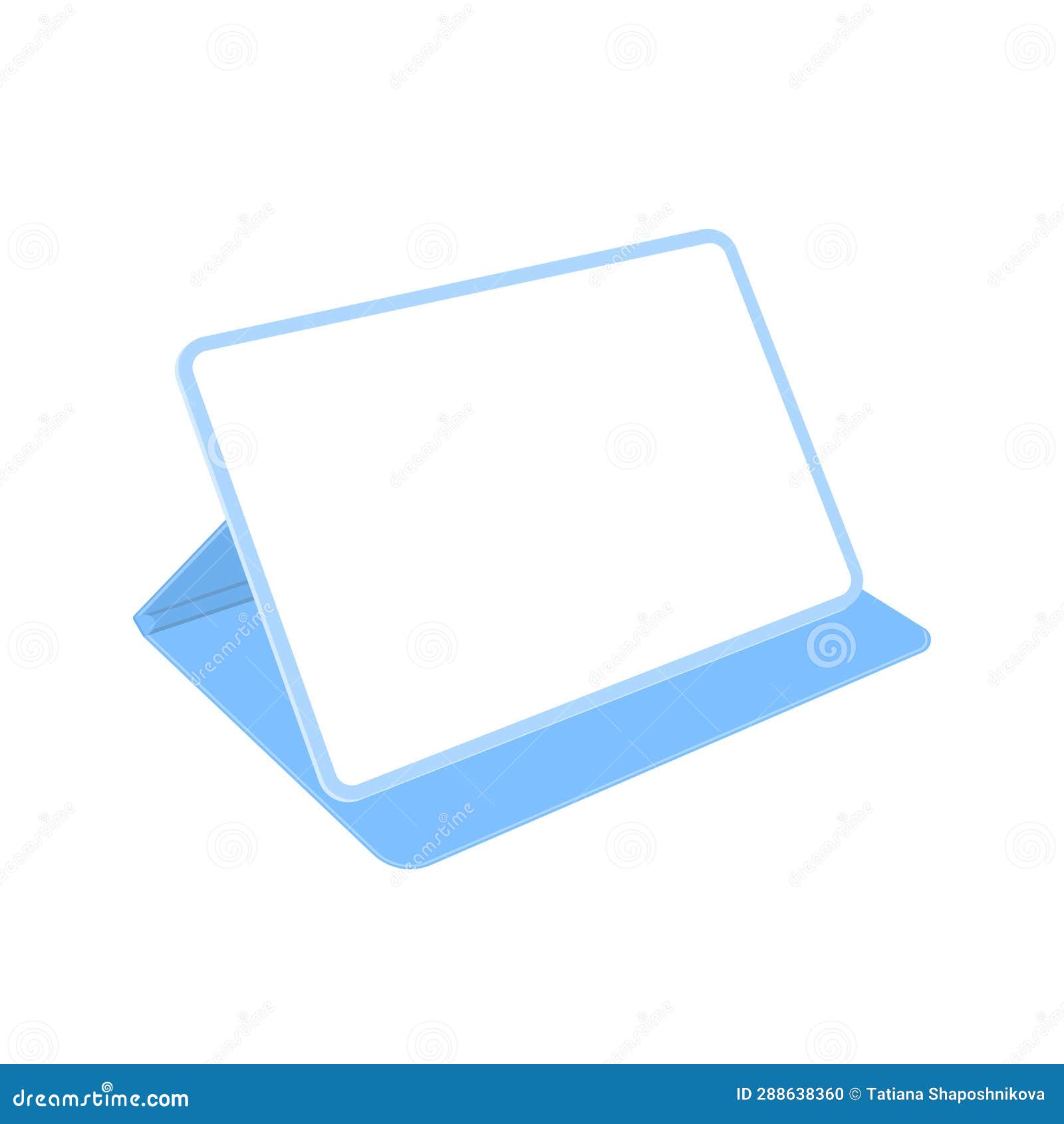 Cute Blue Tablet Computer Isolated on White Background Stock Vector ...