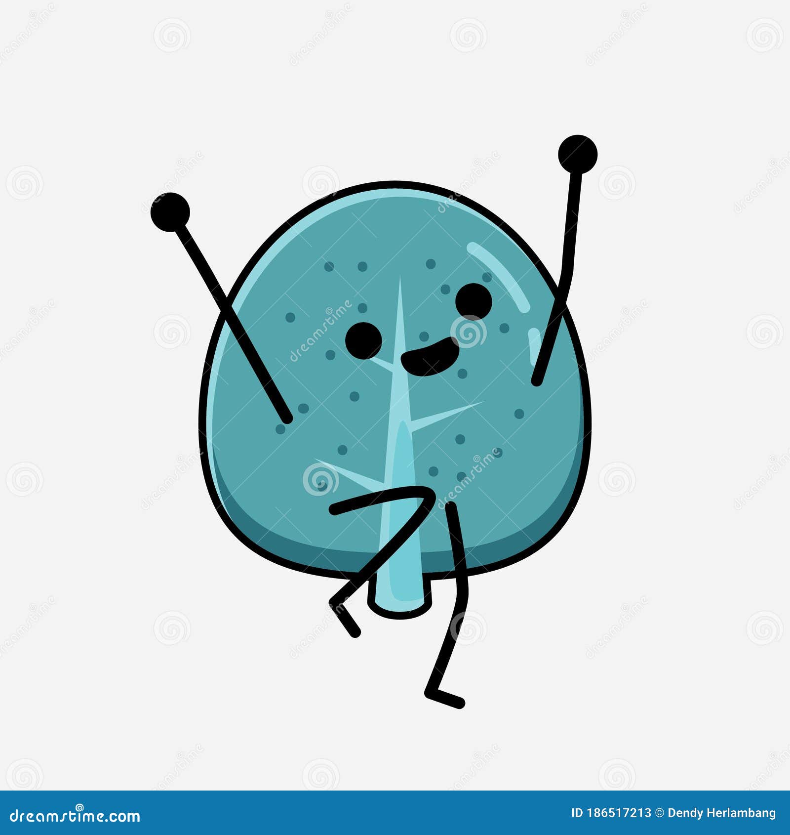 Cute Blue Tree Mascot Vector Character in Flat Design Style Stock ...