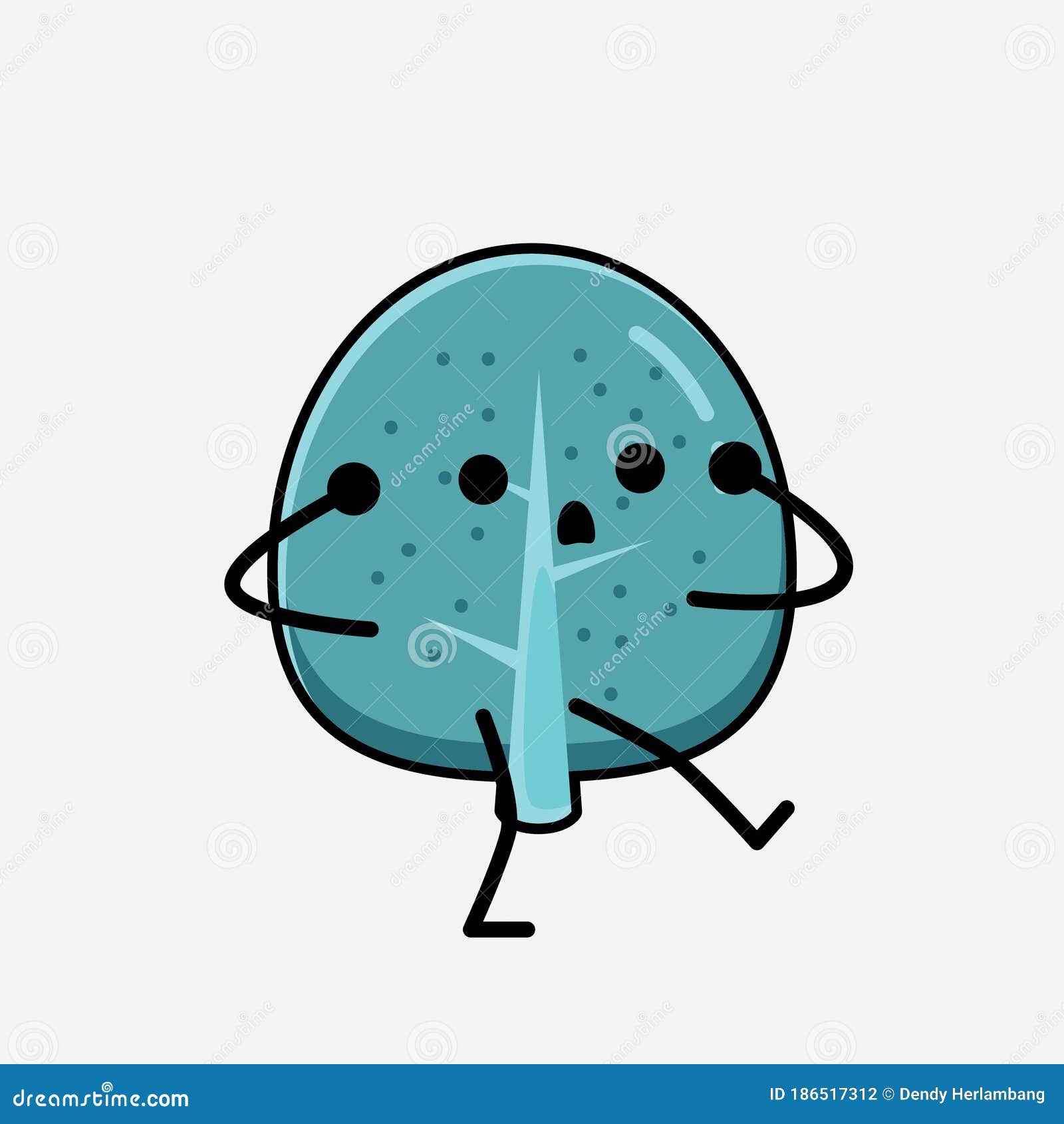 Cute Blue Tree Mascot Vector Character in Flat Design Style Stock ...