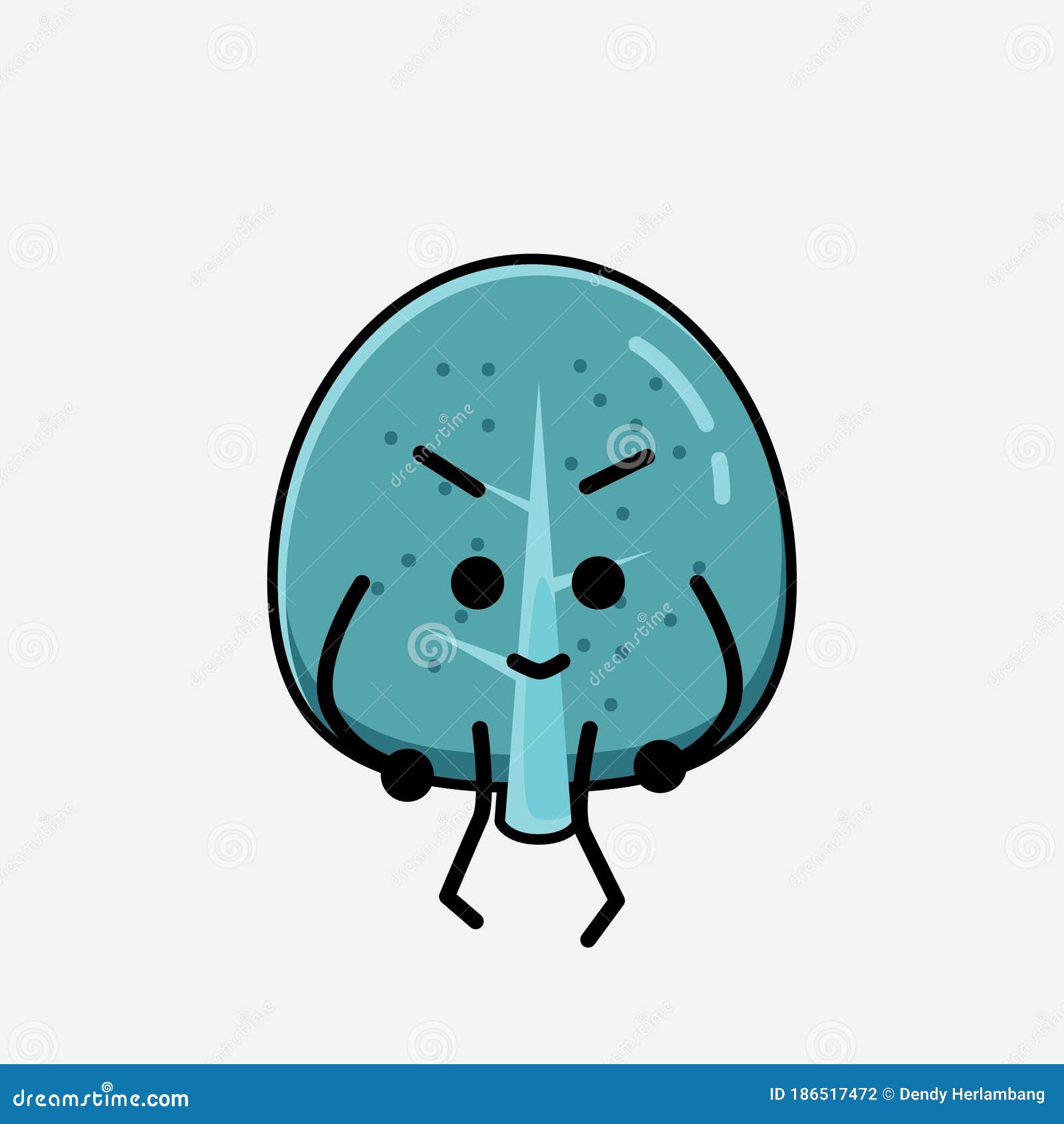 Cute Blue Tree Mascot Vector Character in Flat Design Style Stock ...