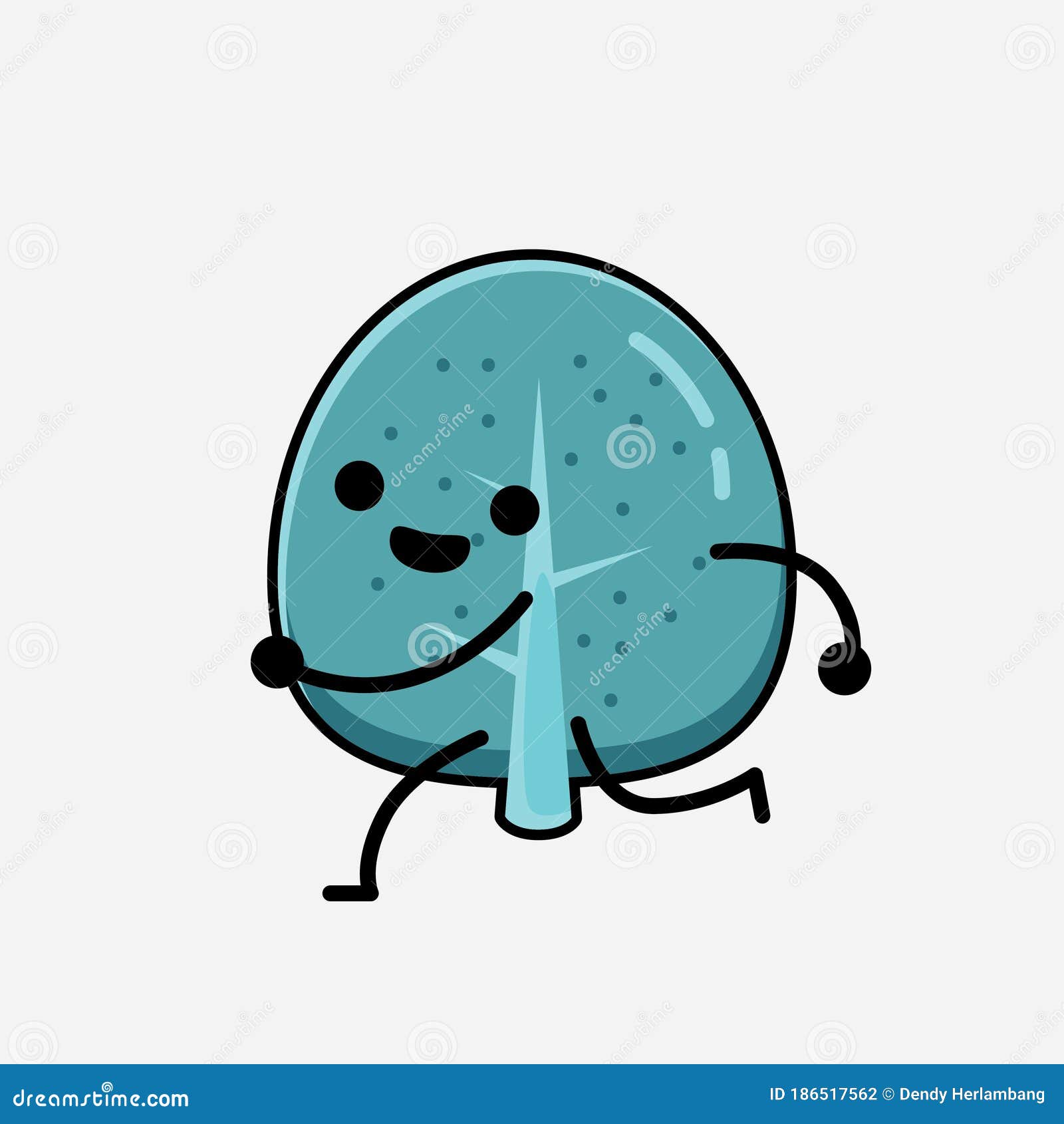 Cute Blue Tree Mascot Vector Character in Flat Design Style Stock ...