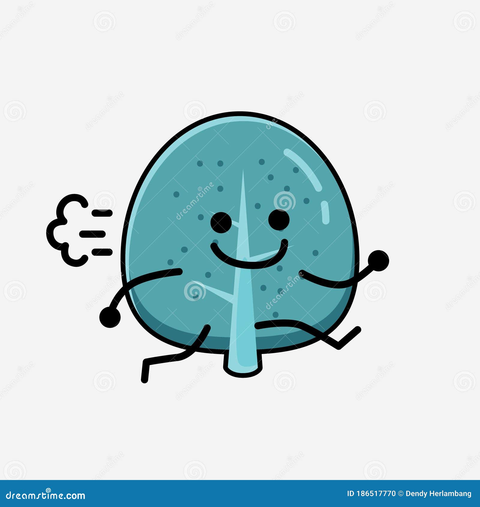 Cute Blue Tree Mascot Vector Character in Flat Design Style Stock ...