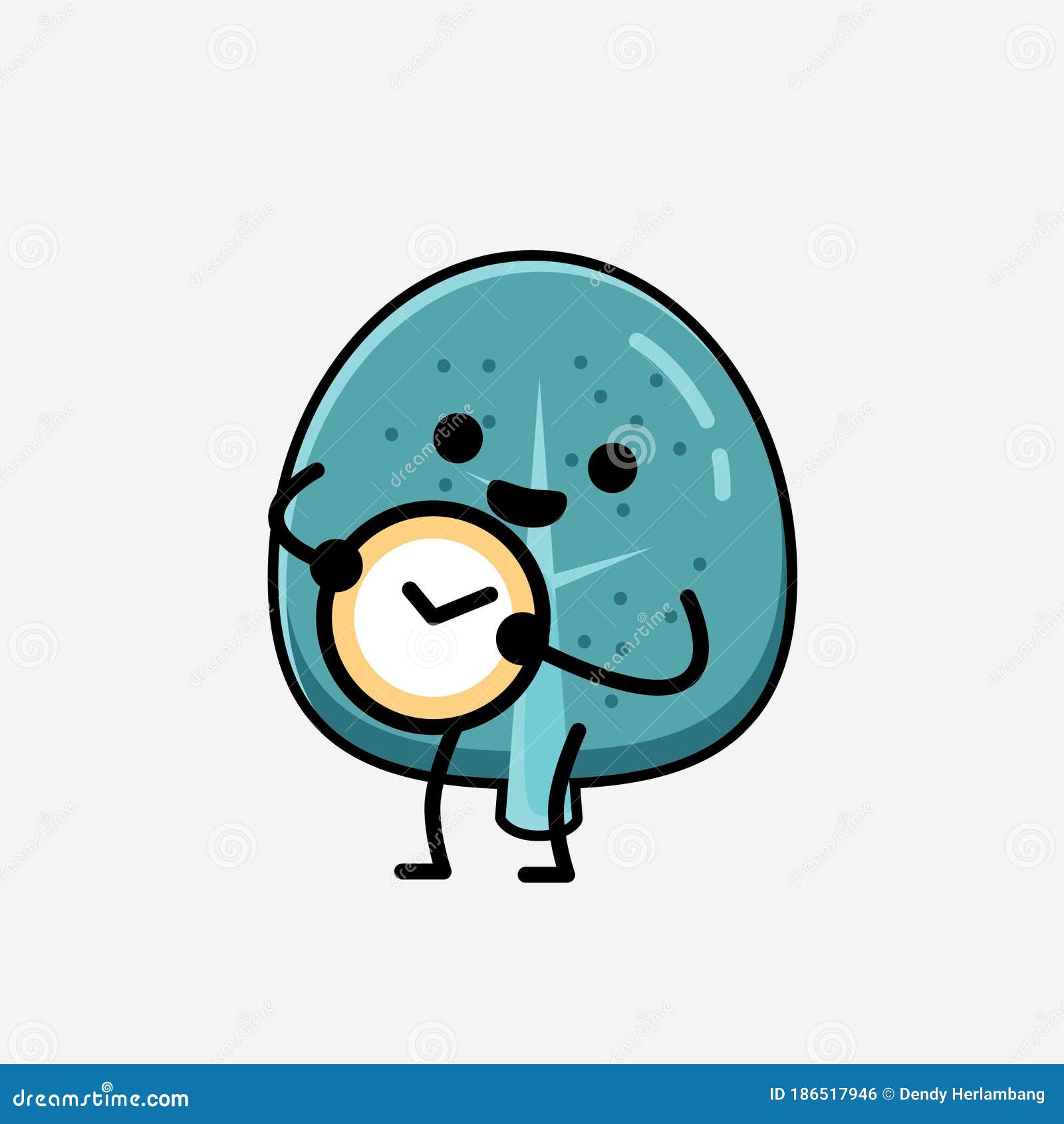 Cute Blue Tree Mascot Vector Character in Flat Design Style Stock ...