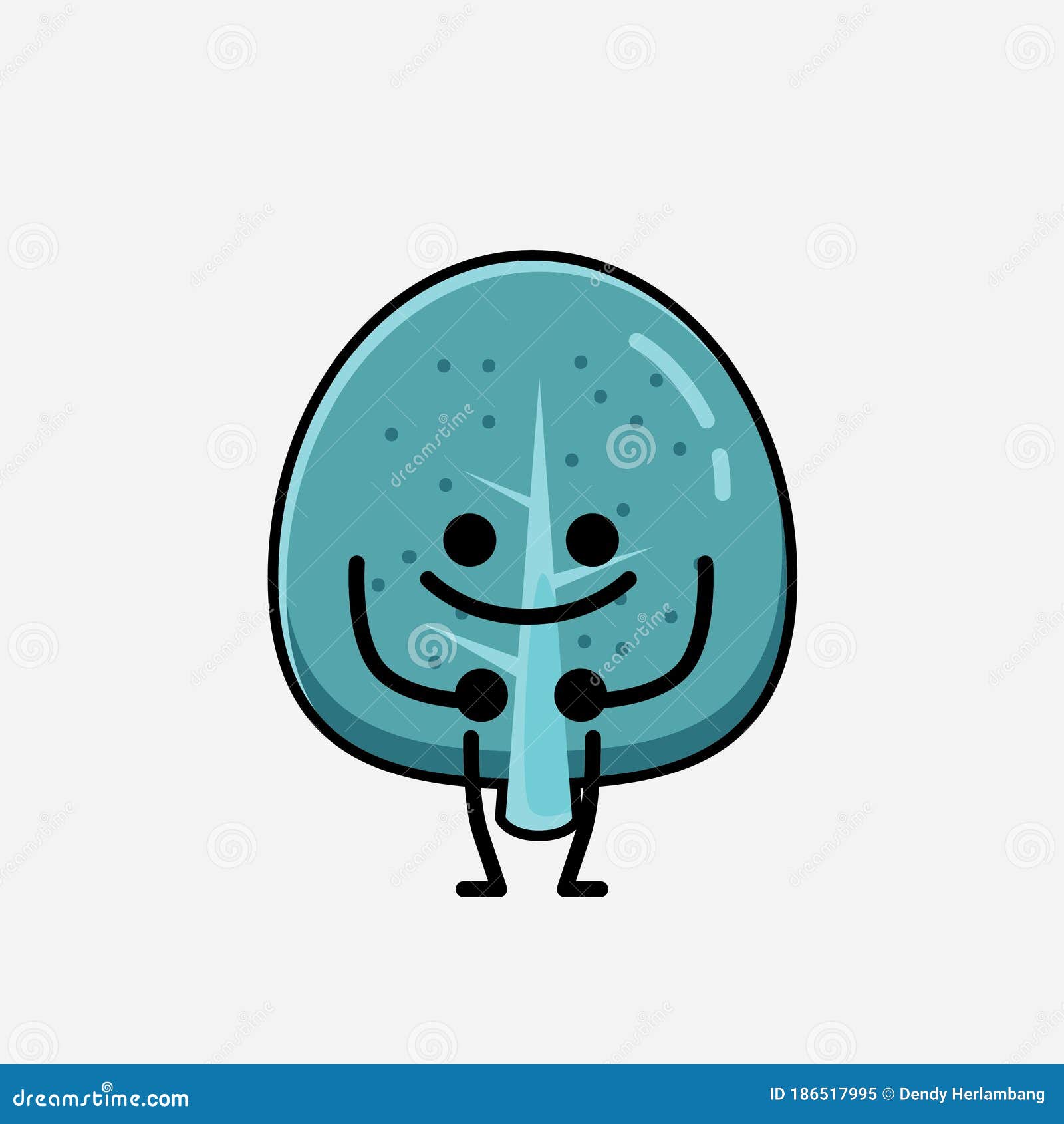 Cute Blue Tree Mascot Vector Character in Flat Design Style Stock ...