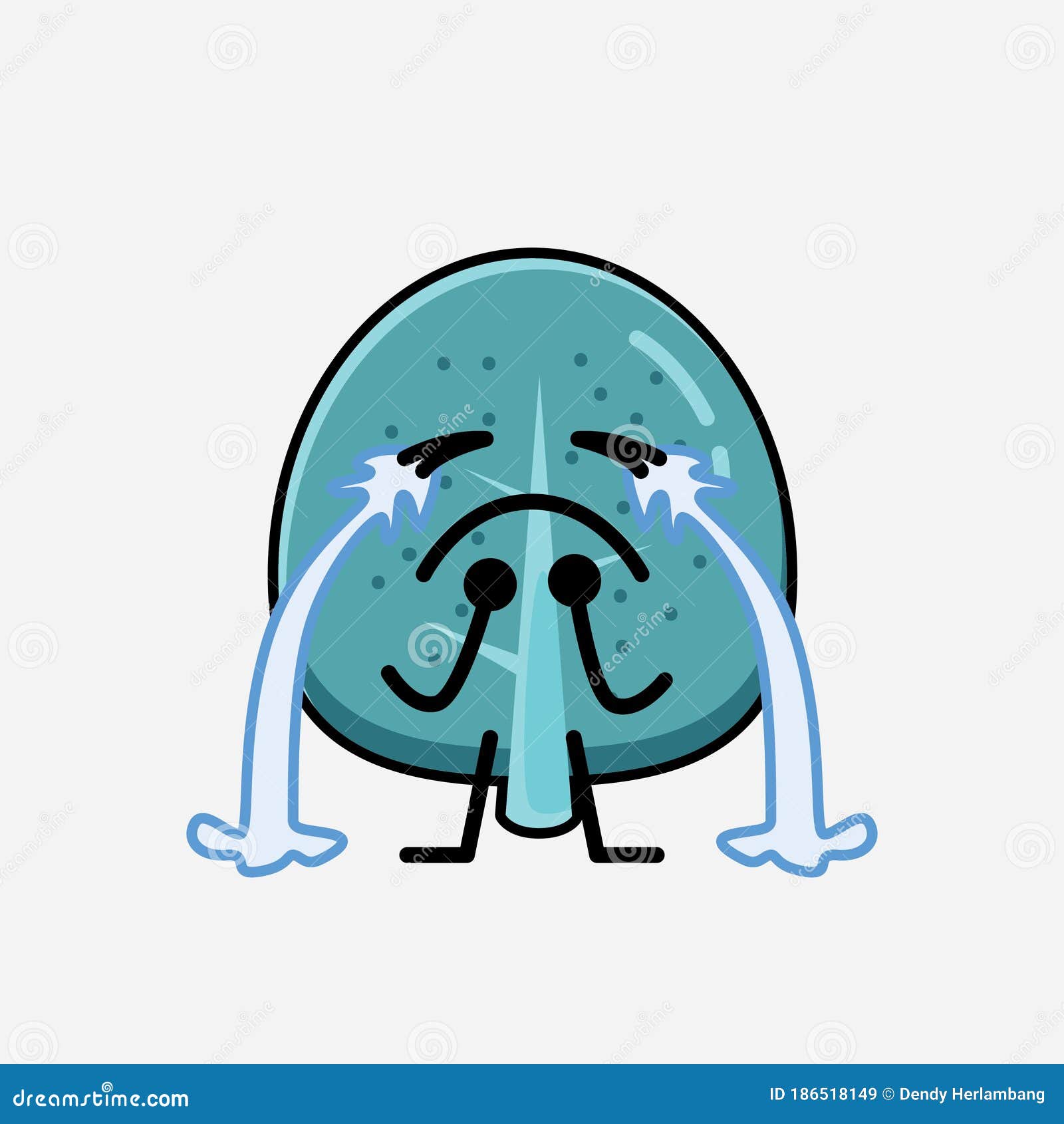 Cute Blue Tree Mascot Vector Character in Flat Design Style Stock ...