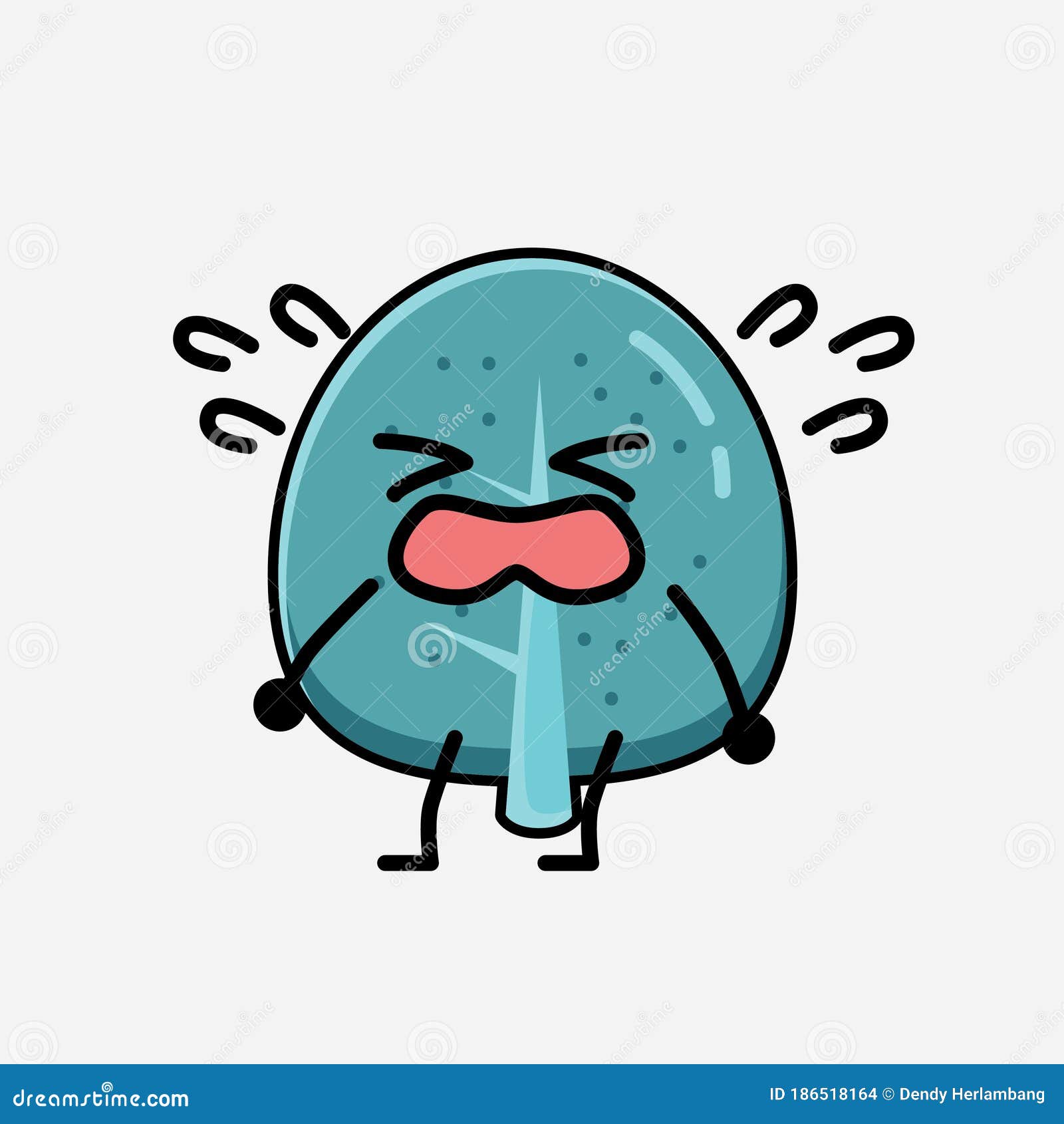 Cute Blue Tree Mascot Vector Character in Flat Design Style Stock ...