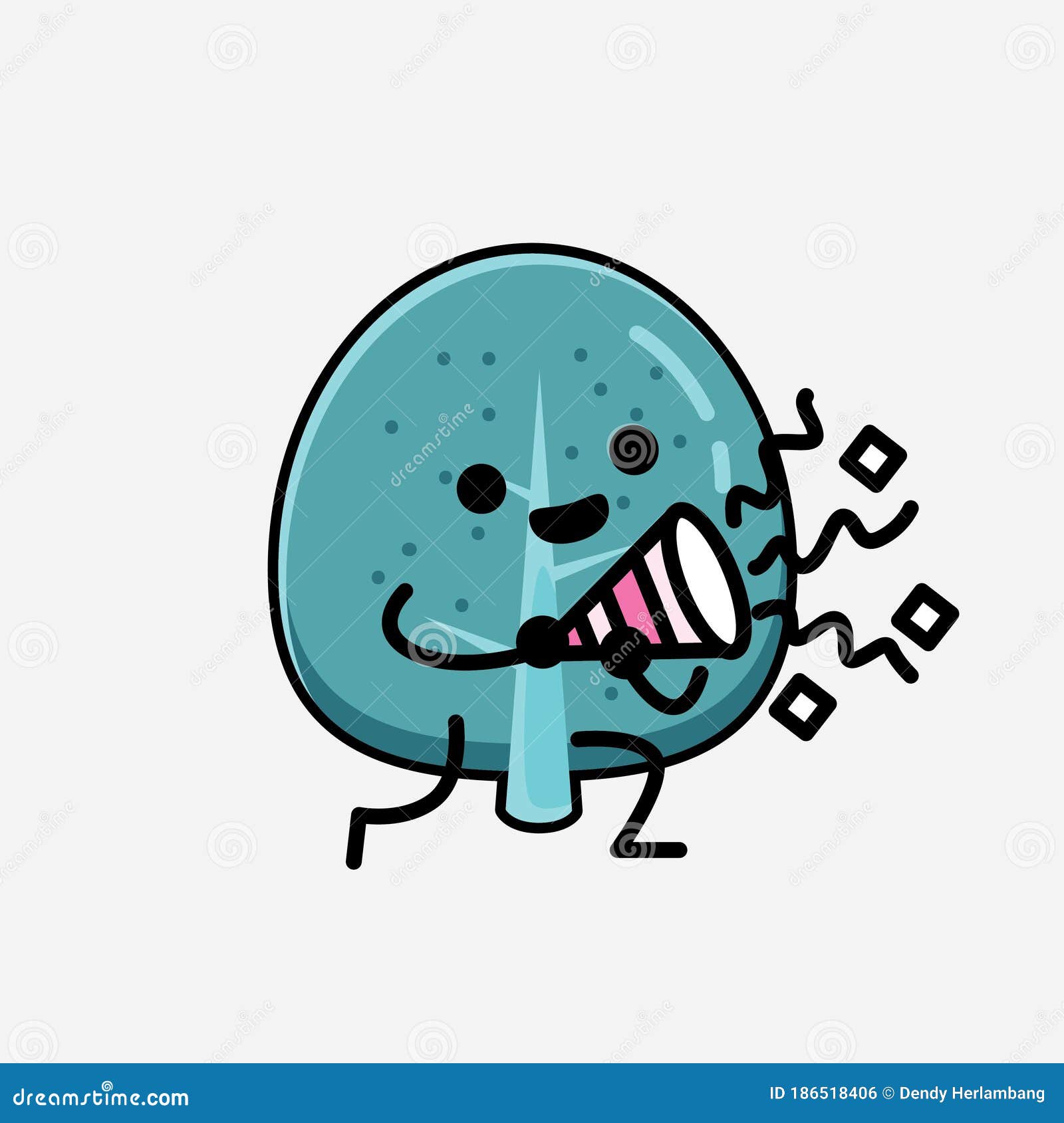 Cute Blue Tree Mascot Vector Character in Flat Design Style Stock ...