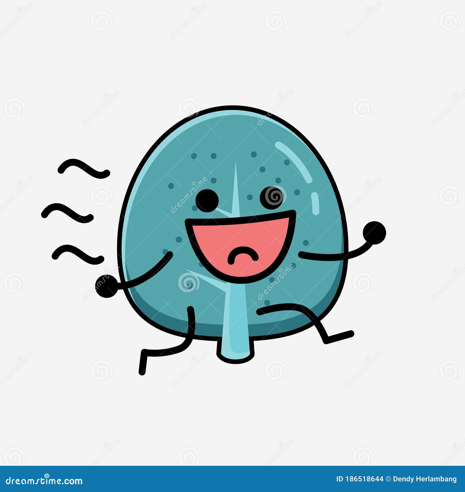 Cute Blue Tree Mascot Vector Character in Flat Design Style Stock ...