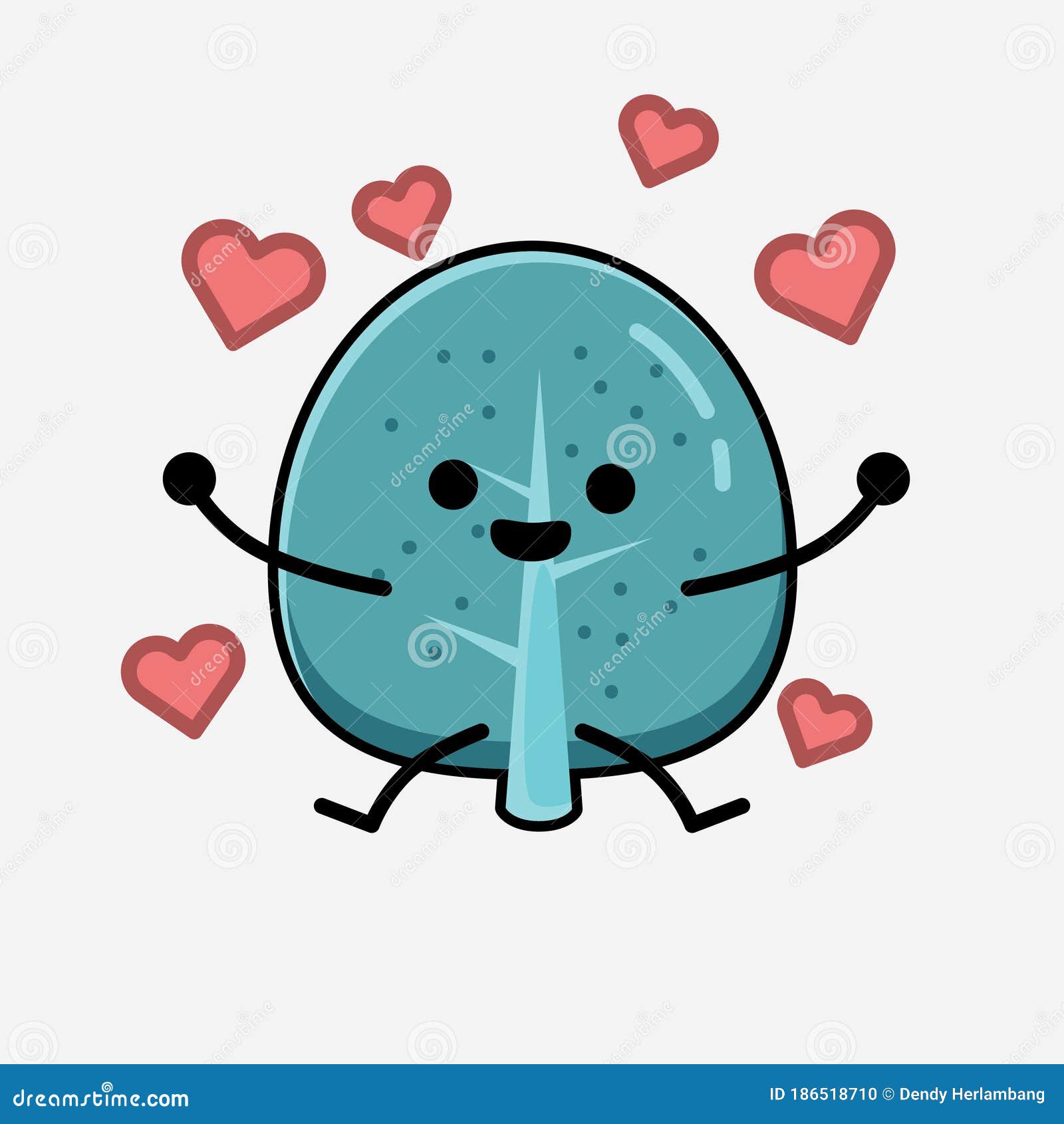 Cute Blue Tree Mascot Vector Character in Flat Design Style Stock ...