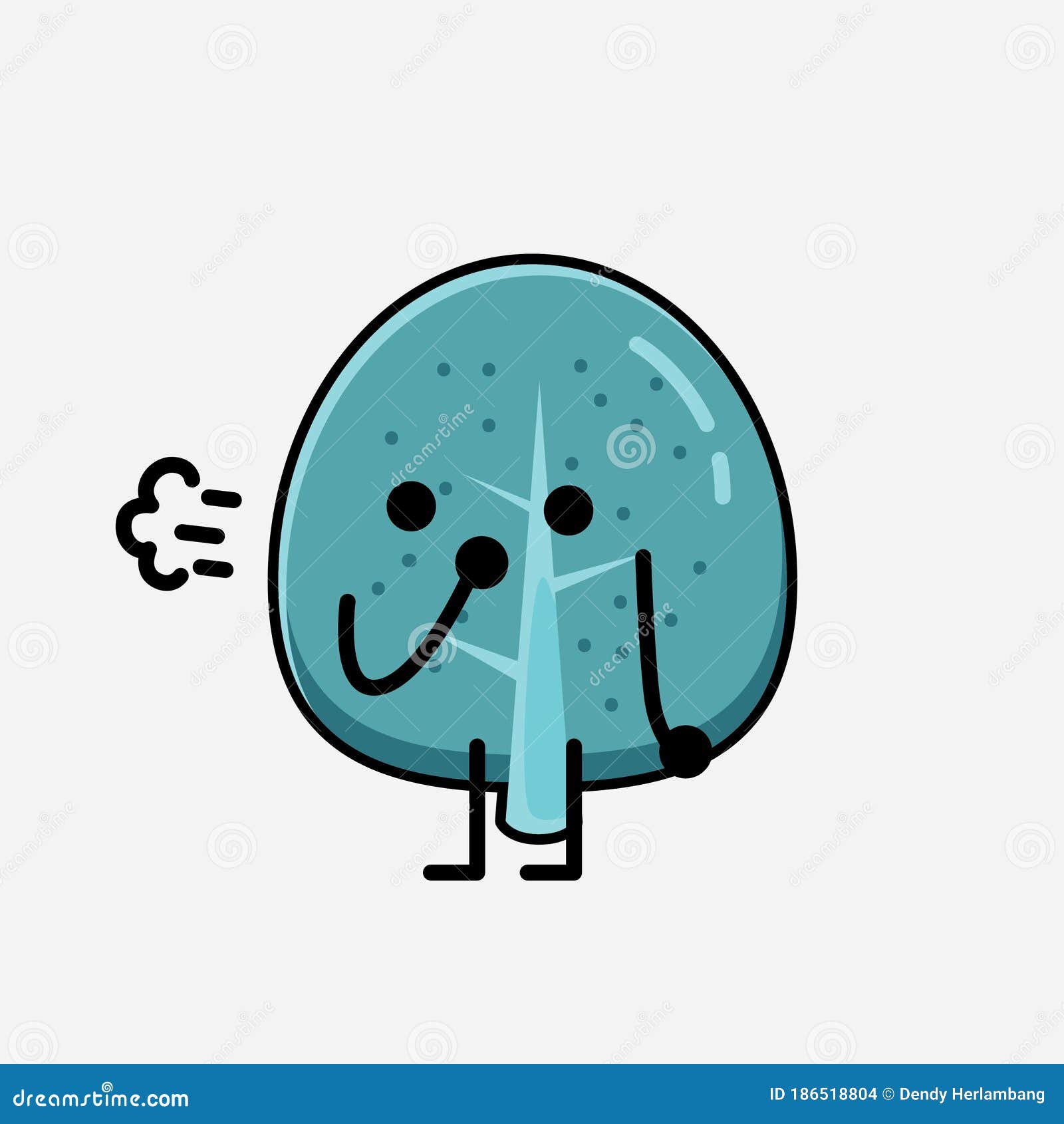 Cute Blue Tree Mascot Vector Character in Flat Design Style Stock ...