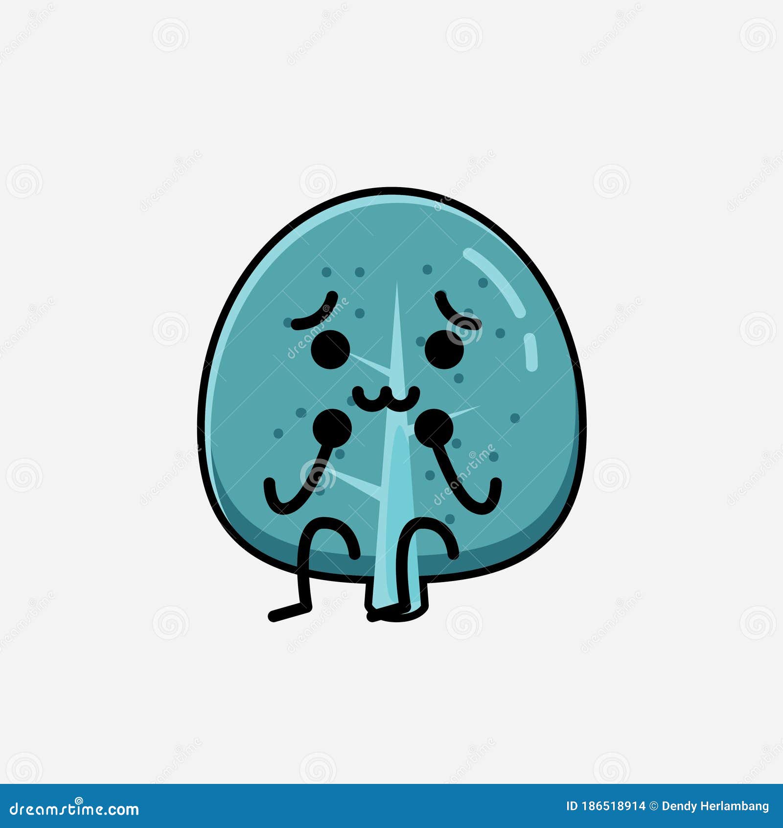 Cute Blue Tree Mascot Vector Character in Flat Design Style Stock ...