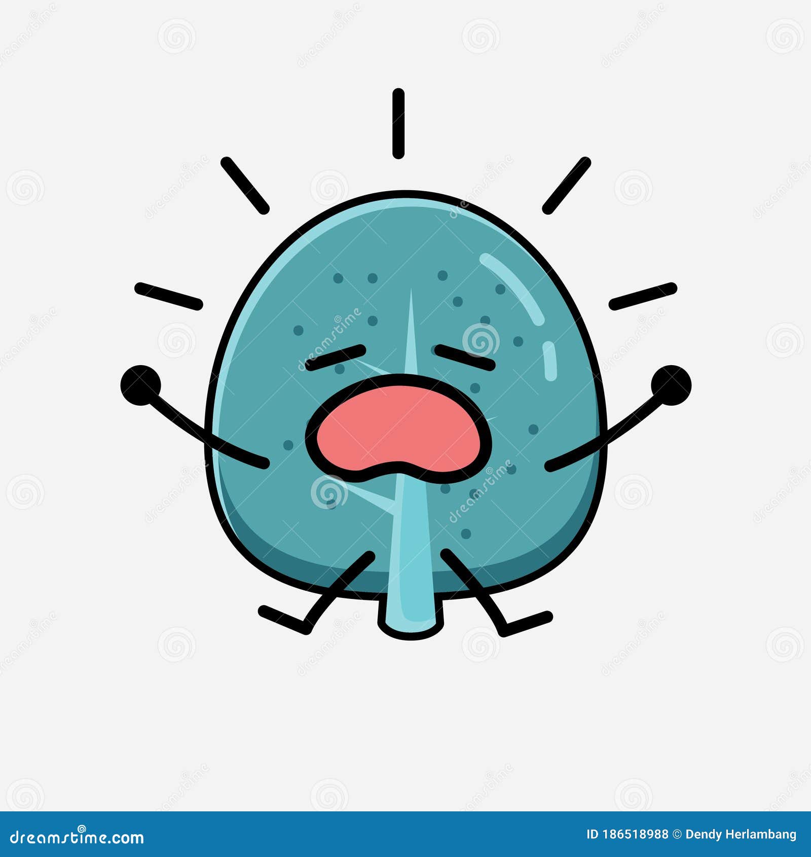 Cute Blue Tree Mascot Vector Character in Flat Design Style Stock ...