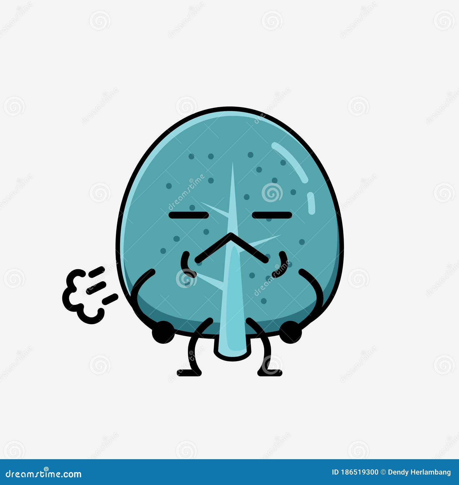 Cute Blue Tree Mascot Vector Character in Flat Design Style Stock ...
