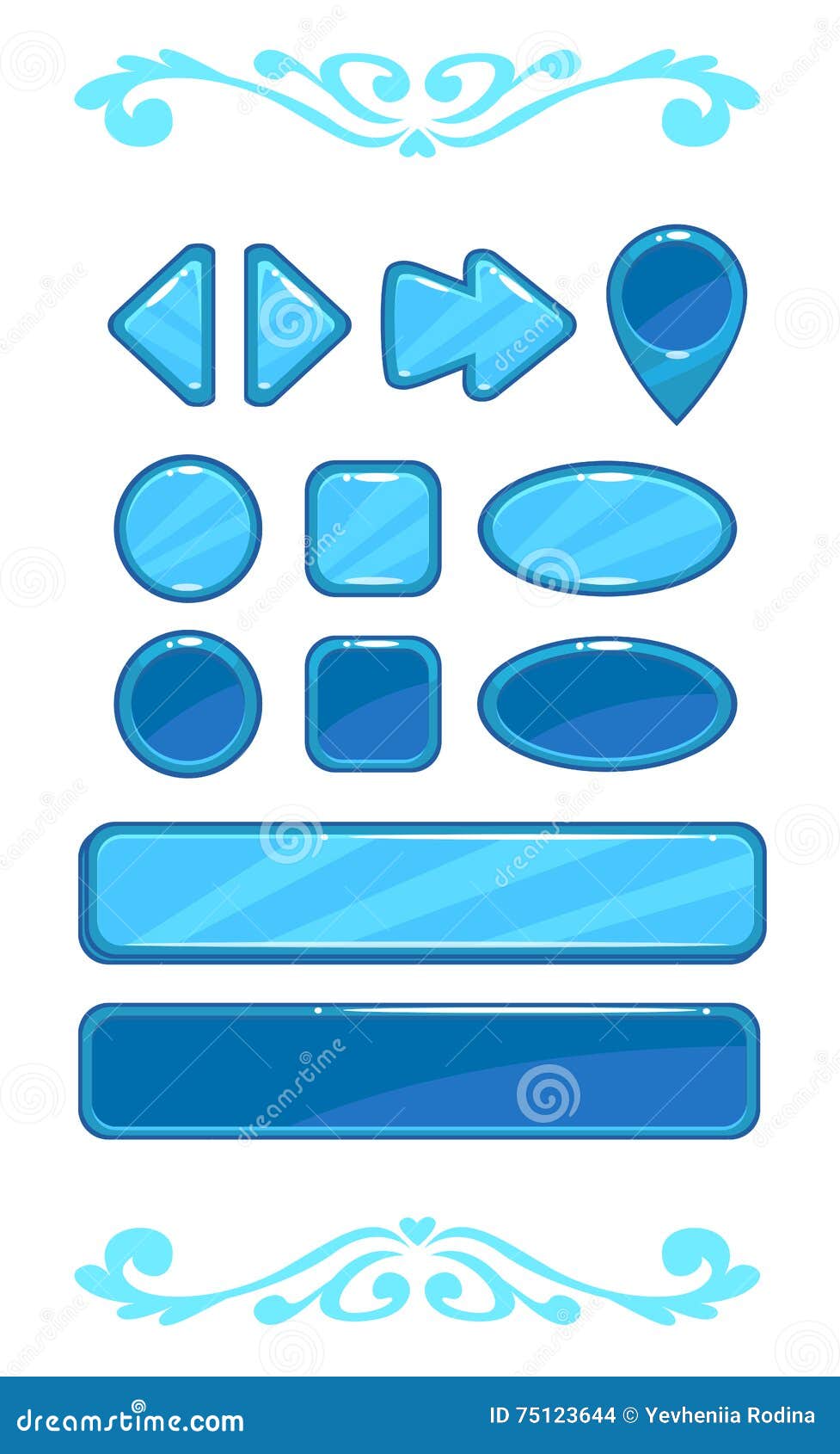 Vector Game Ui Kit. Template Metal Menu Of Graphical GUI And Buttons ... Vector Game Ui Kit. Template Metal Menu Of Graphical GUI And Buttons ...