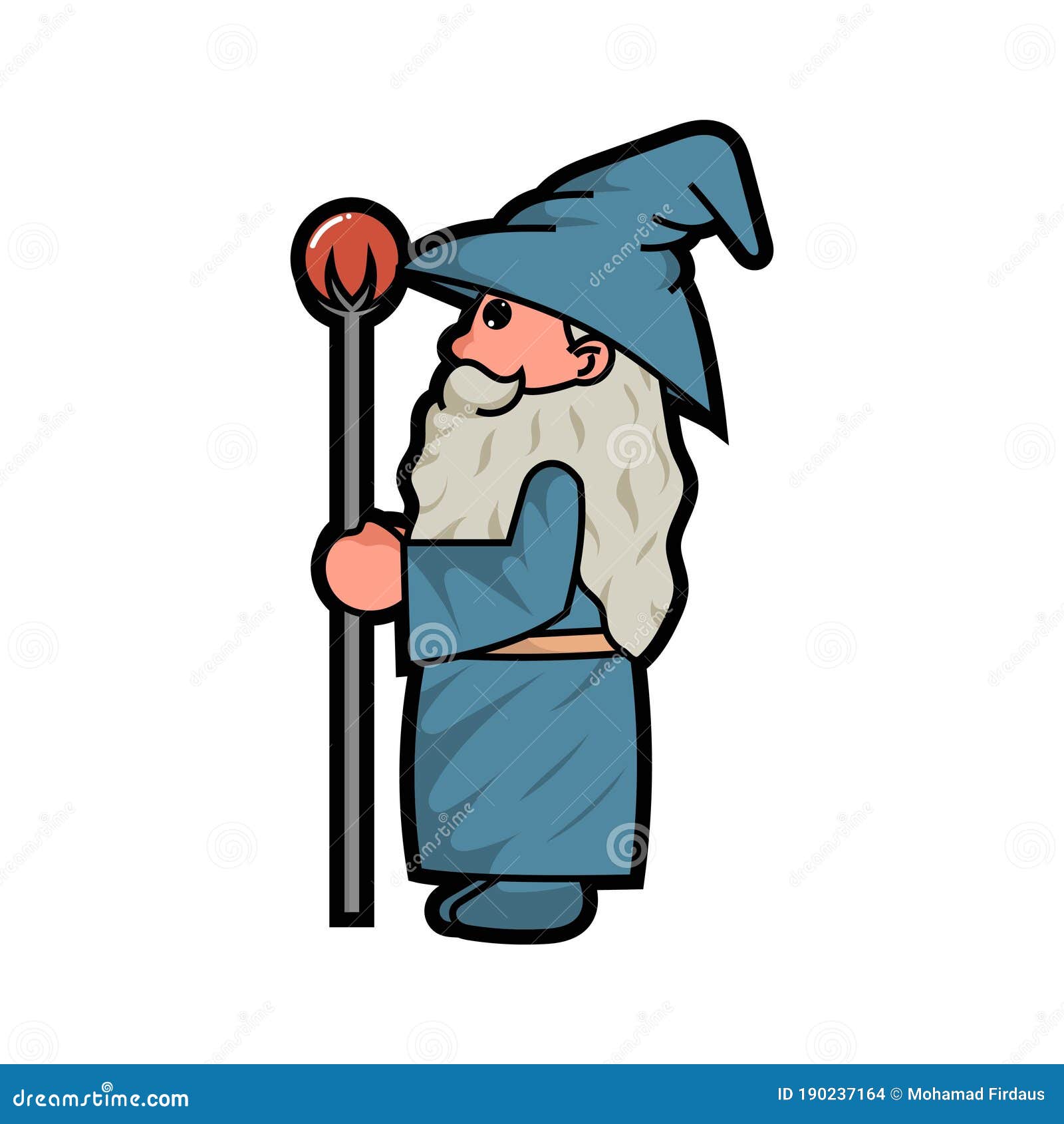 Blue Wizard Hat With Pink Ribbon. Vector Illustration On White ...