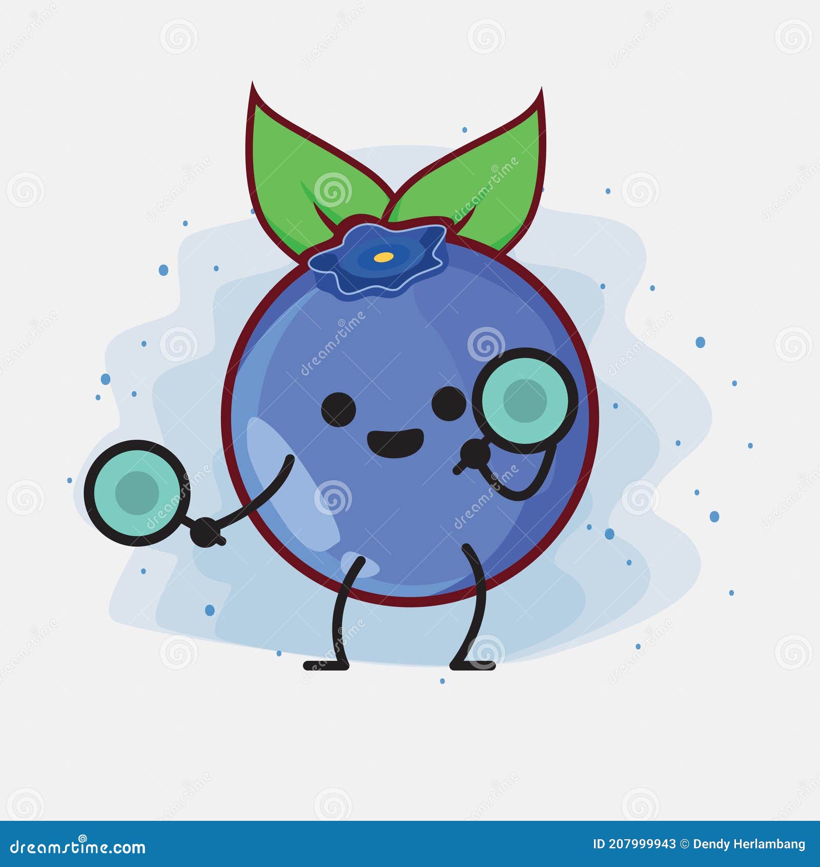 Cute Blueberry Vector Character Illustration Stock Vector ...
