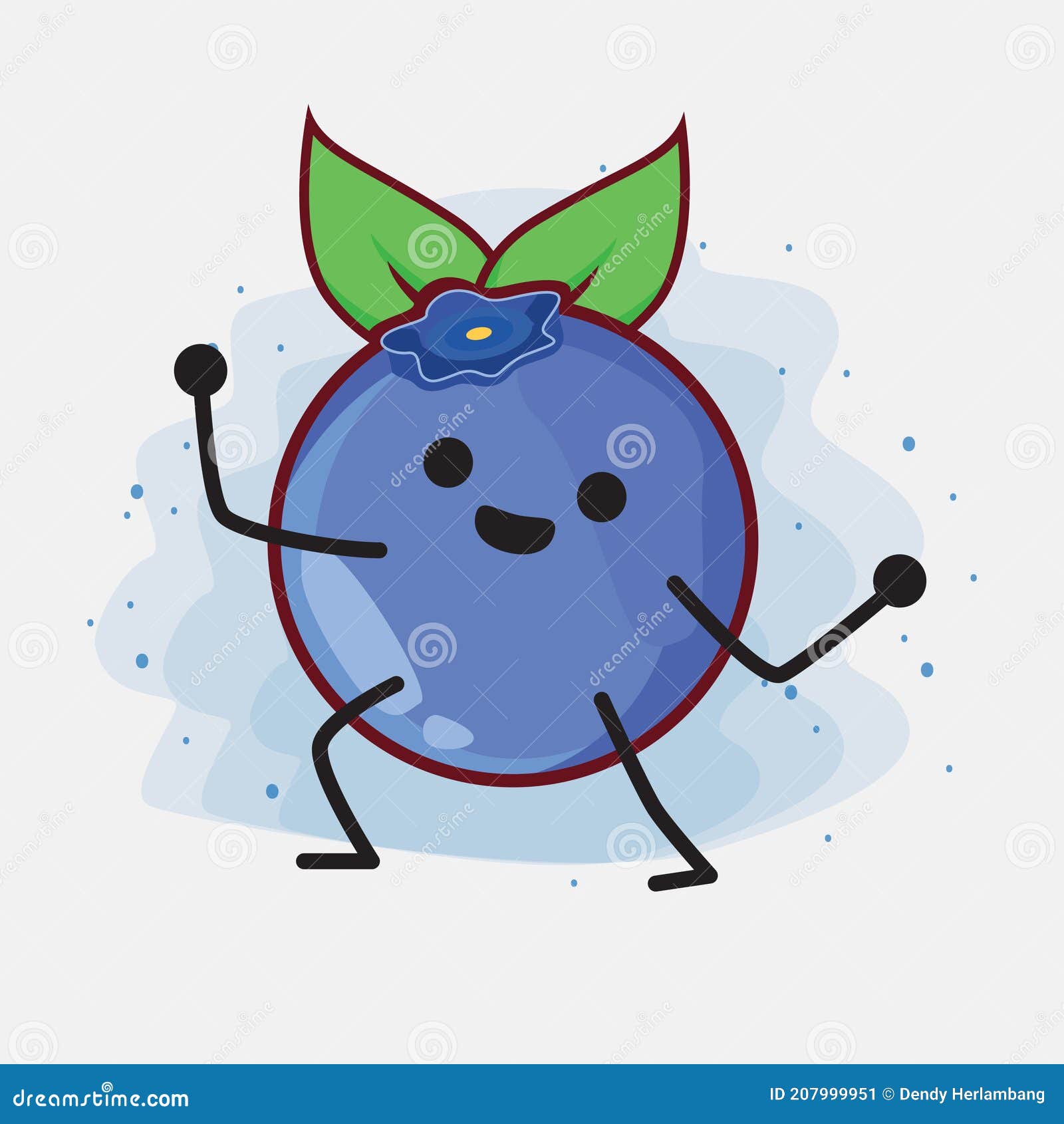 Cute Blueberry Vector Character Illustration Stock Vector ...