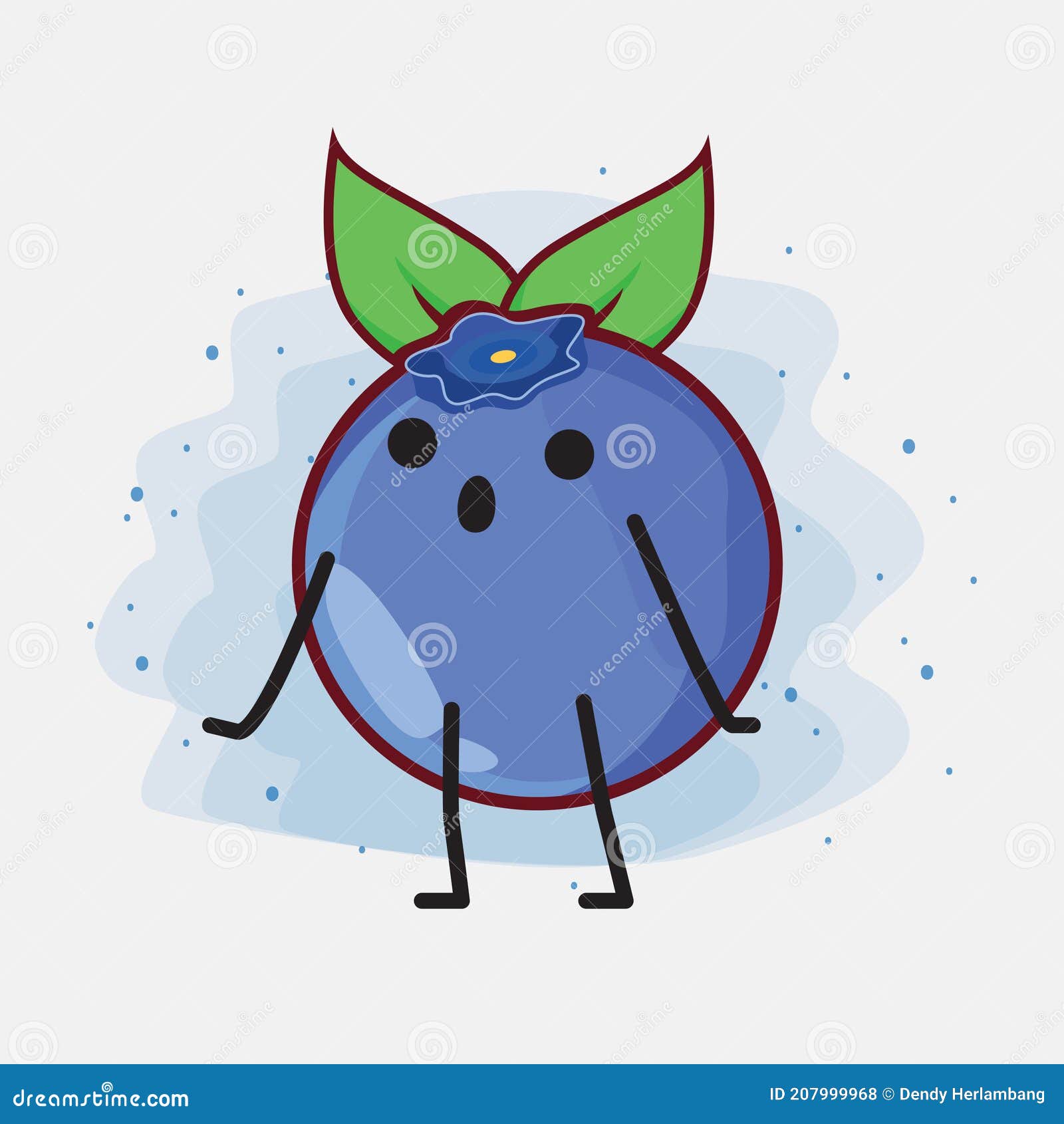 Cute Blueberry Character Face Emoji Feelings Set Vector Illustration ...