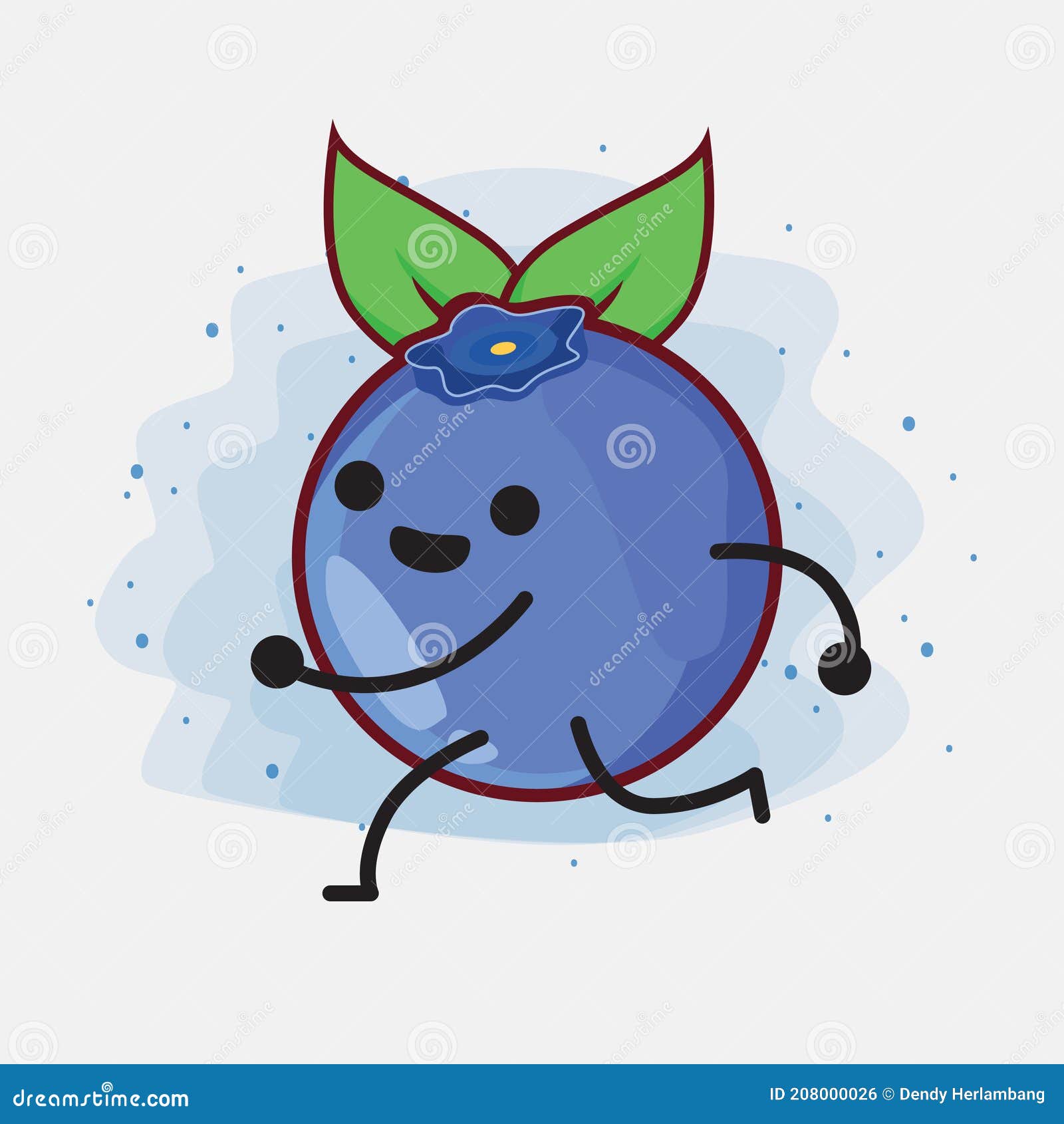 Cute Blueberry Vector Character Illustration Stock Vector ...