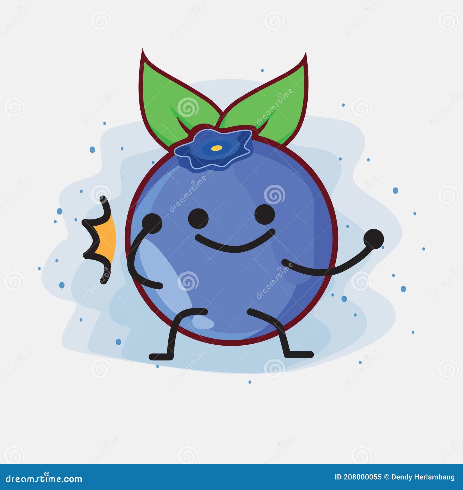 Cute Blueberry Vector Character Illustration Stock Vector ...