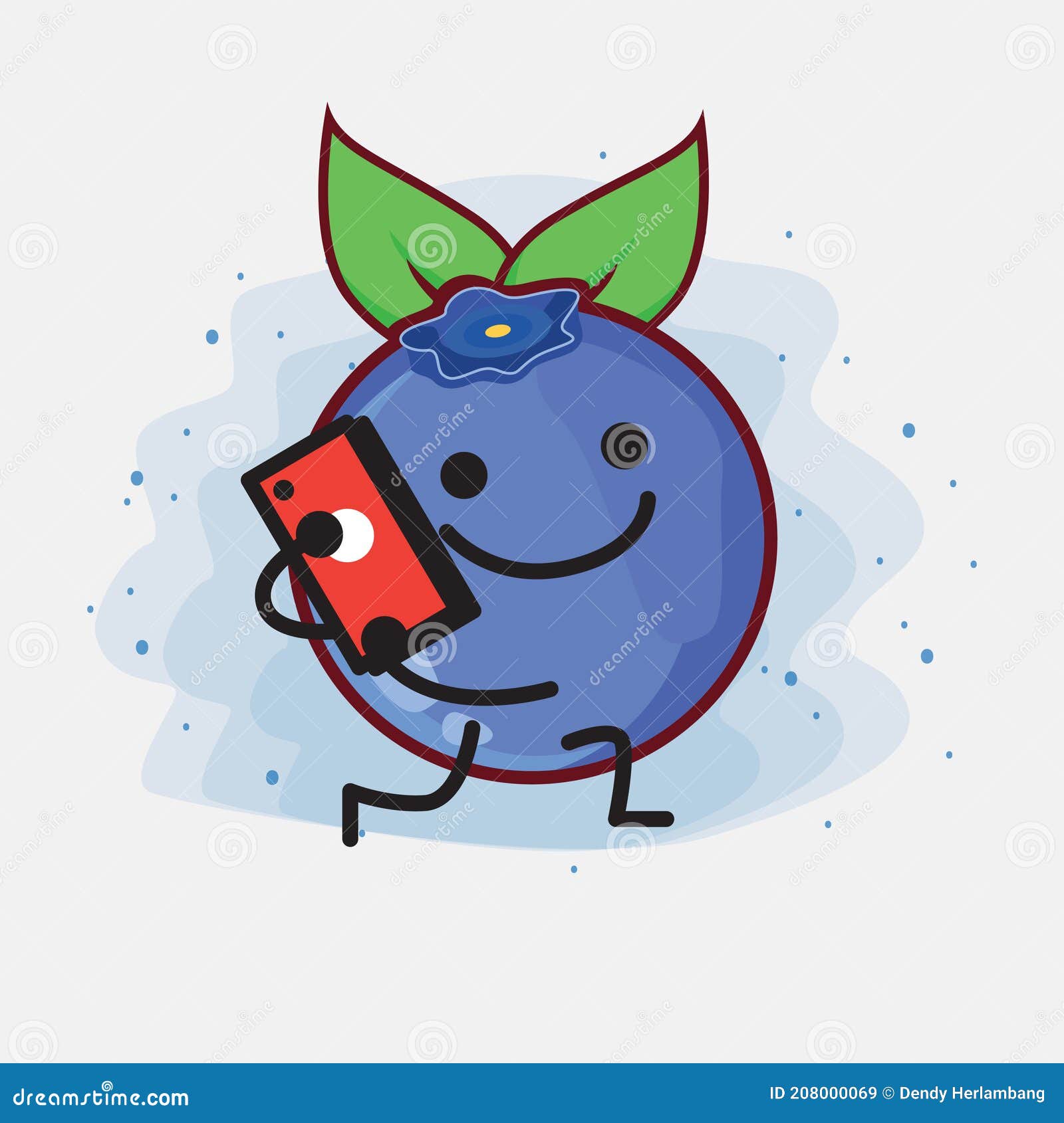 Cute Blueberry Vector Character Illustration Stock Vector ...