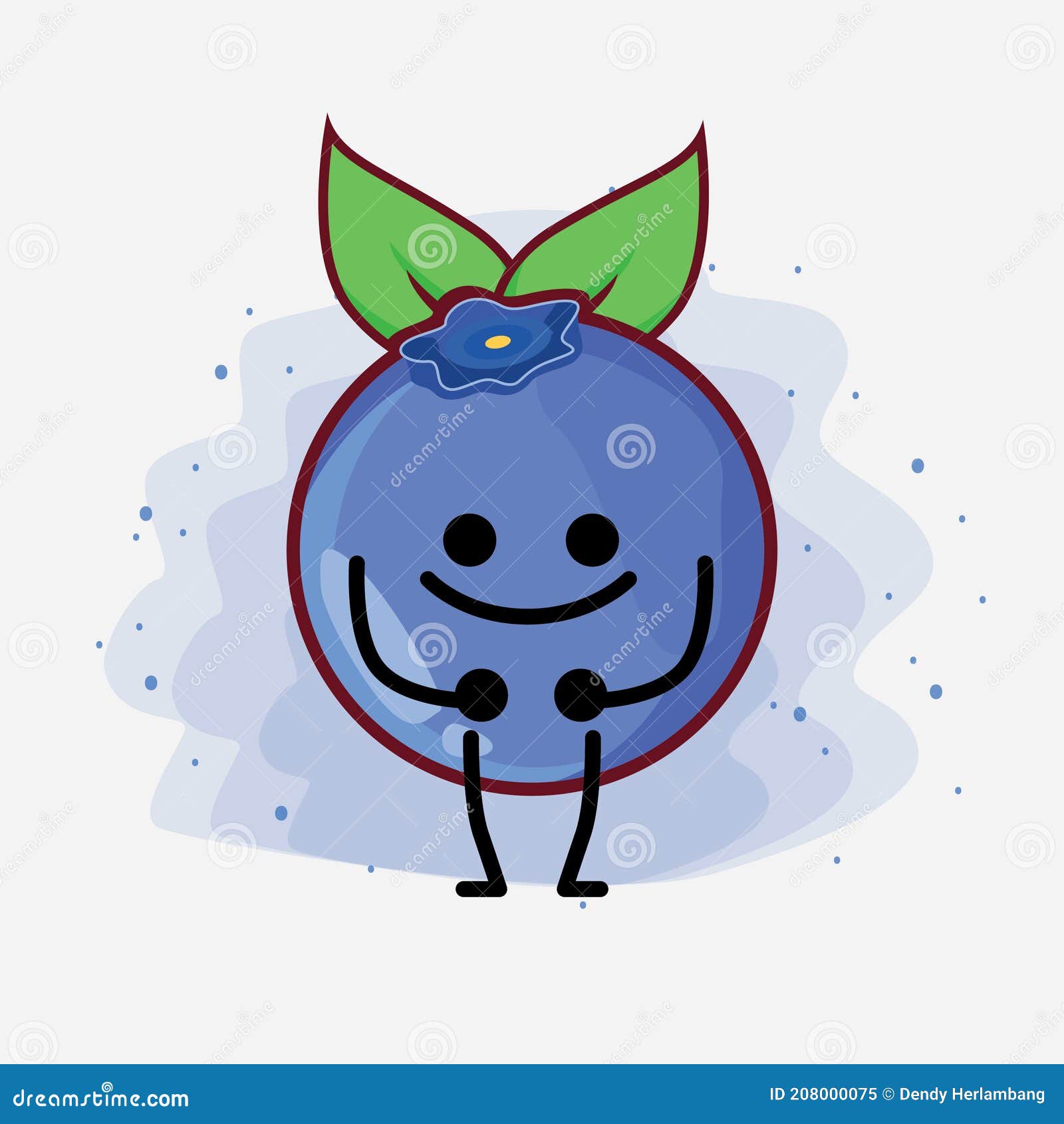 Cute Blueberry Vector Character Illustration Stock Illustration ...