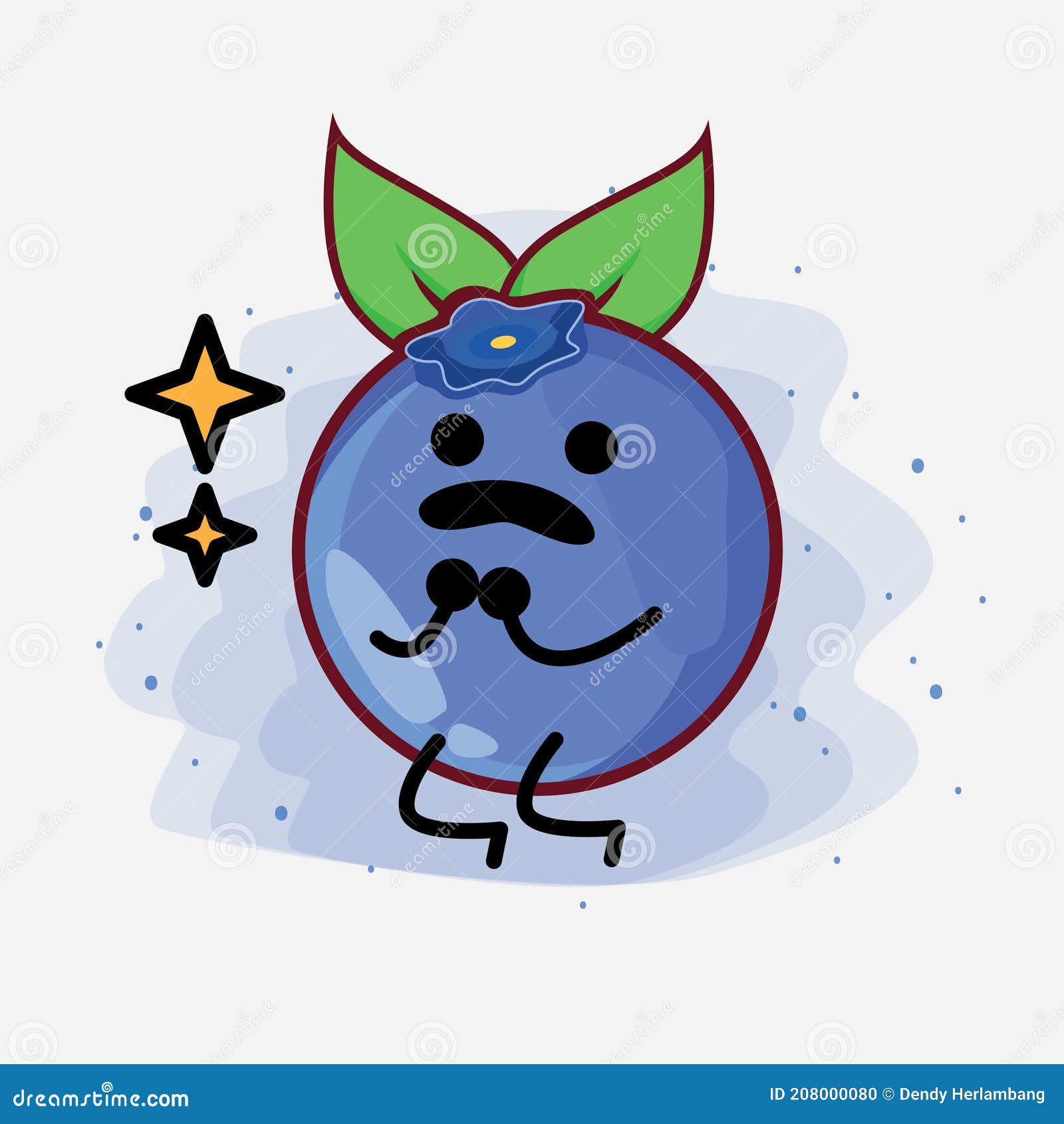 Cute Blueberry Vector Character Illustration Stock Vector ...