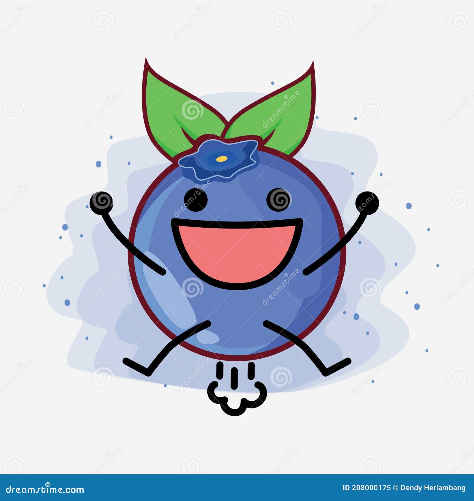 Cute Blueberry Vector Character Illustration Stock Vector ...