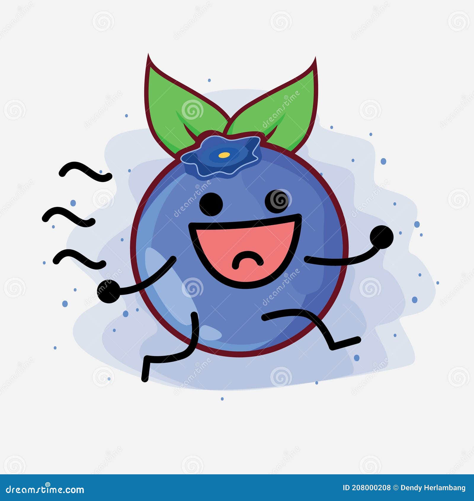 Cute Blueberry Vector Character Illustration Stock Vector ...