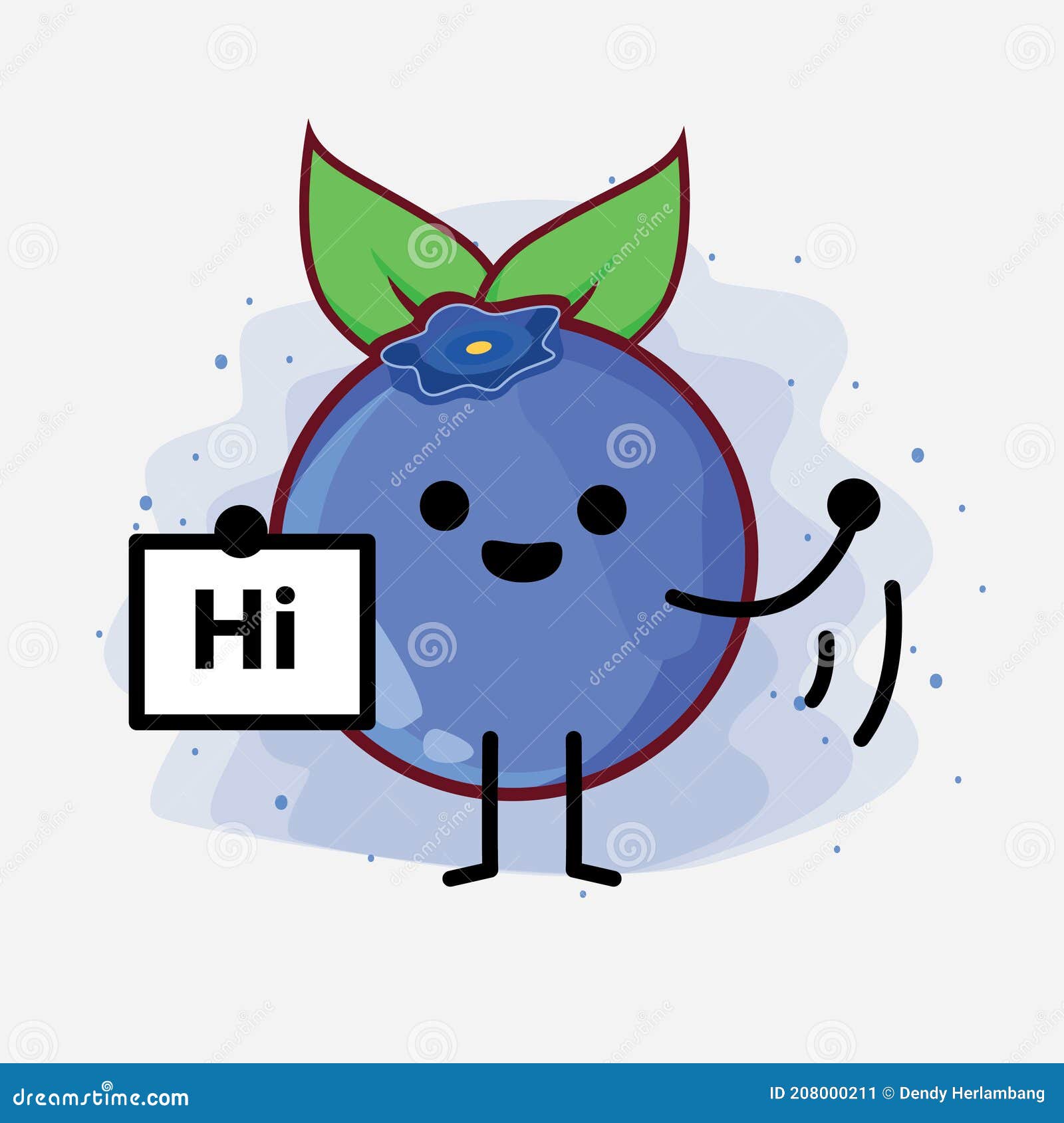 Cute Blueberry Vector Character Illustration Stock Vector ...