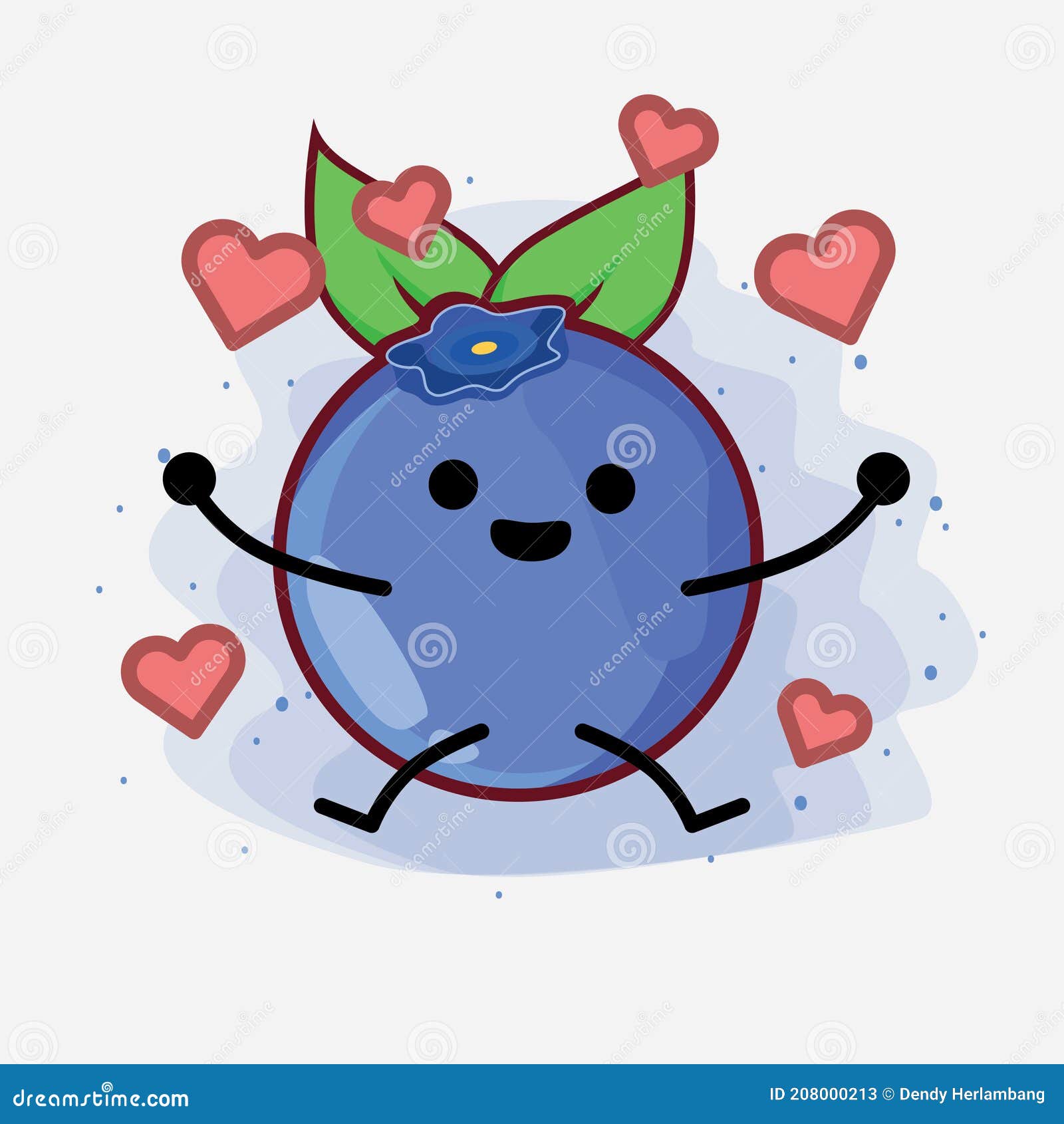 Cute Blueberry Vector Character Illustration Stock Vector ...