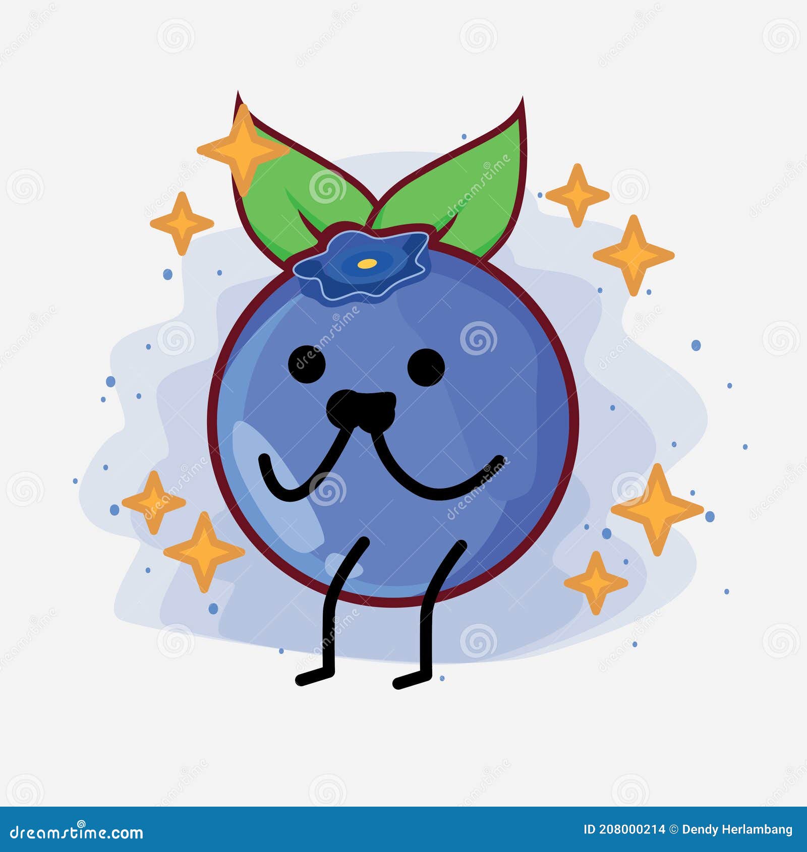 Cute Blueberry Vector Character Illustration Stock Illustration ...