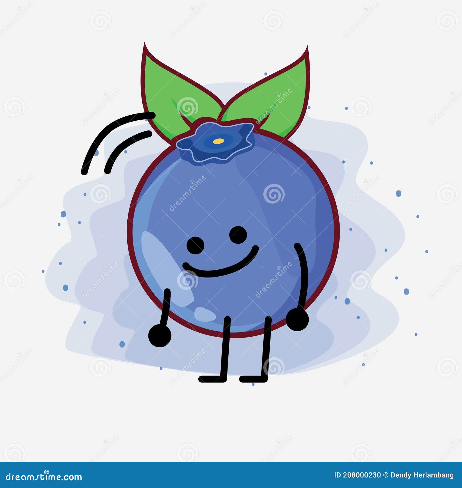 Cute Blueberry Vector Character Illustration Stock Vector ...