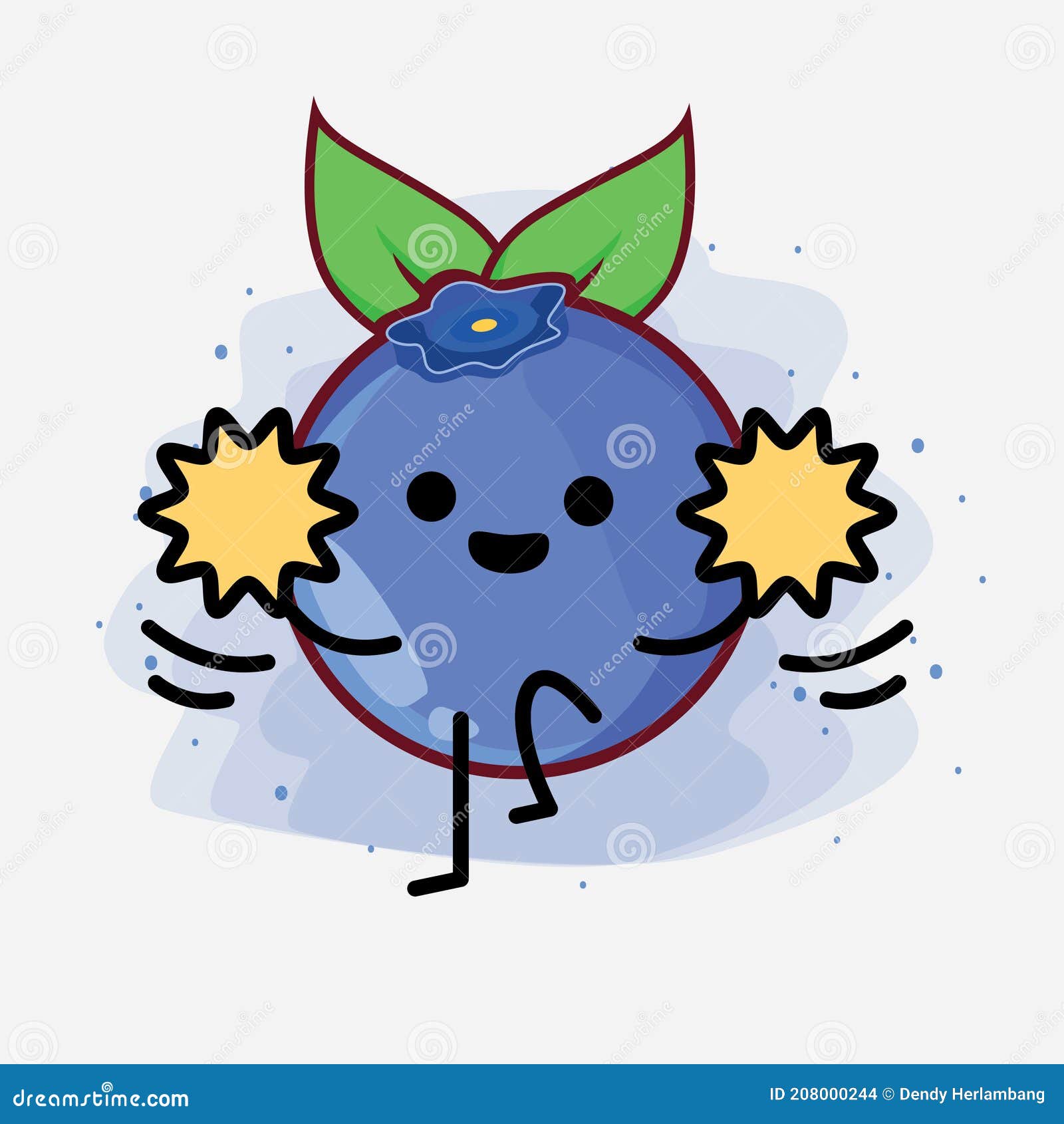 Cute Blueberry Vector Character Illustration Stock Vector ...