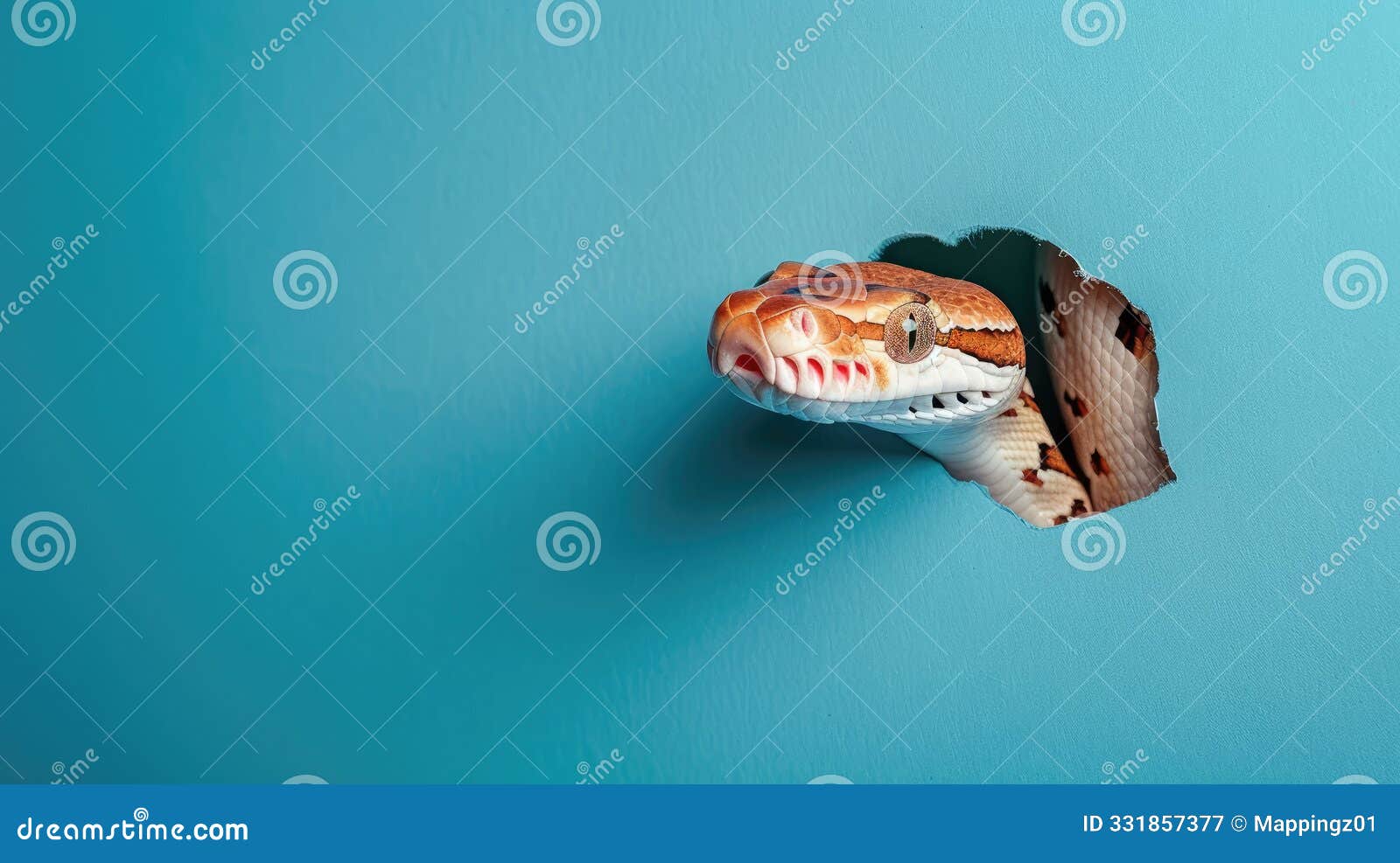 Cute Boa Constrictor Peeking through a Hole Stock Illustration ...