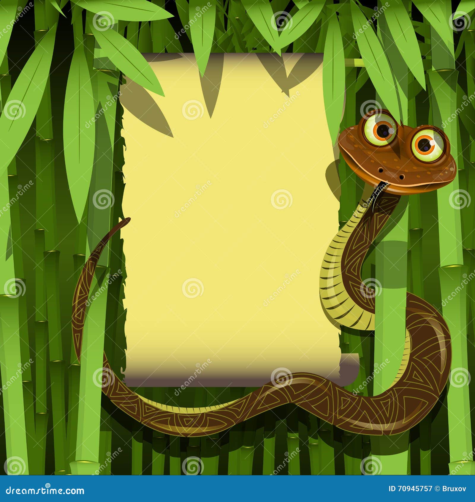 Cute boa stock vector. Illustration of green, cartoon - 70945757