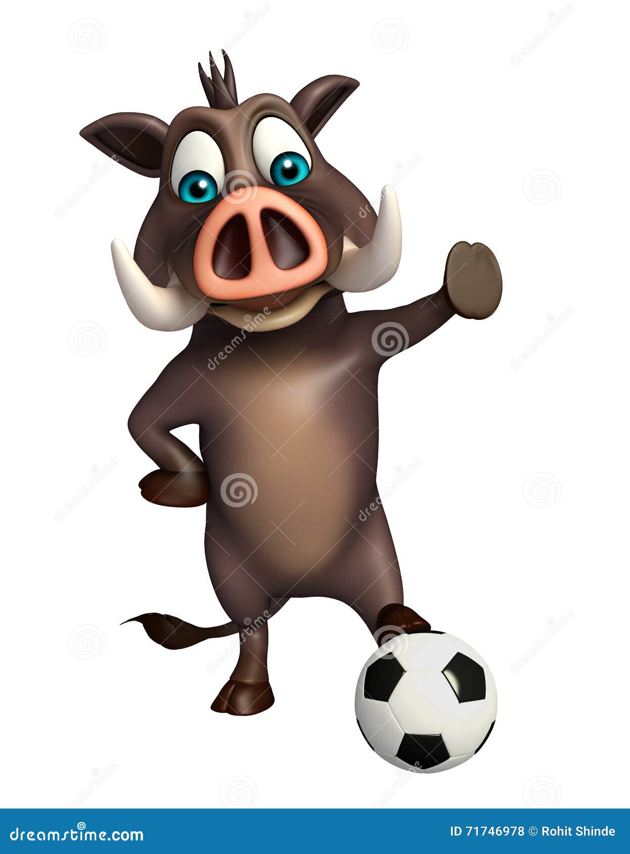Cute Boar Cartoon Character Stock Illustration - Illustration of natial ...